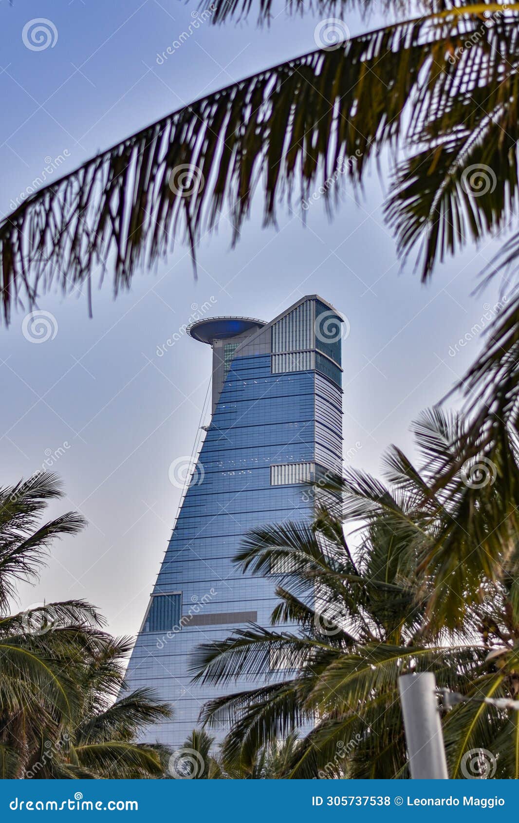 Top of a Building among Palm Trees in the City of Jeddah Stock Photo ...