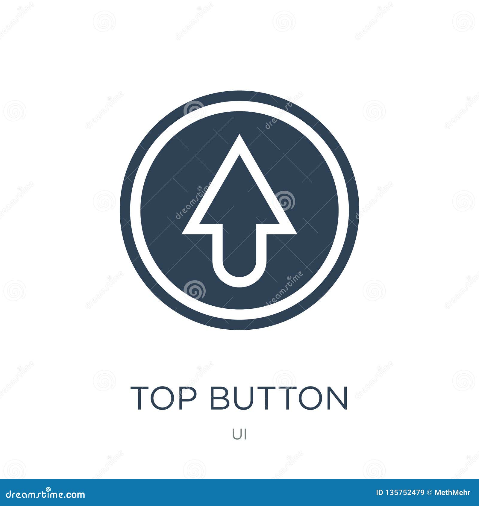 Top Button Icon in Trendy Design Style. Top Button Icon Isolated on ...