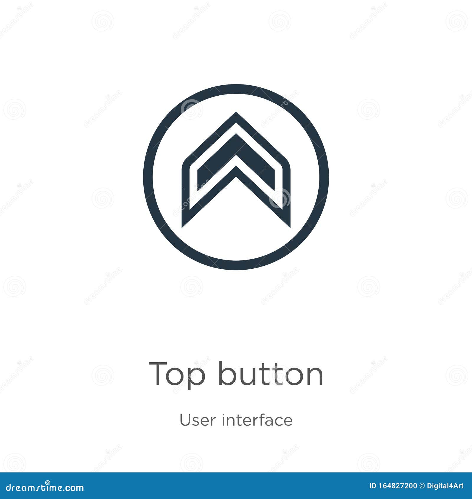 Top Button Icon Vector. Trendy Flat Top Button Icon from User Interface ...