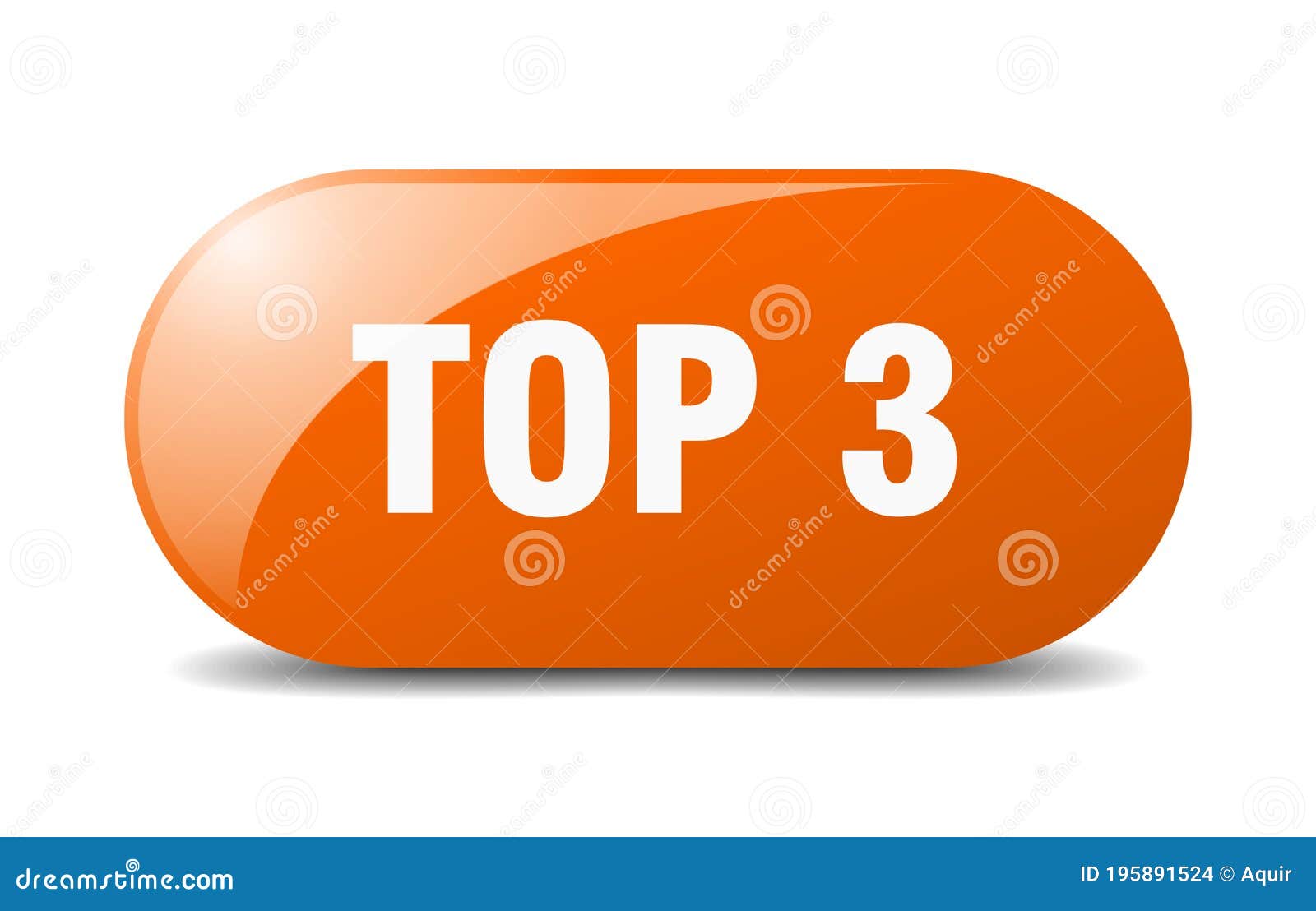 Top 3 Button. Sticker. Banner. Rounded Glass Sign Stock Vector ...