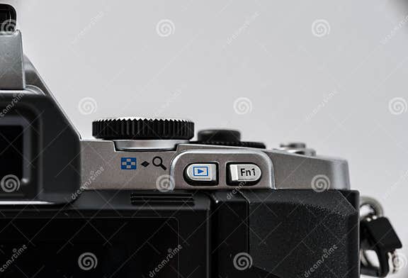 Top Buttons and Controls of a Digital Mirrorless Camera.. Stock Image ...