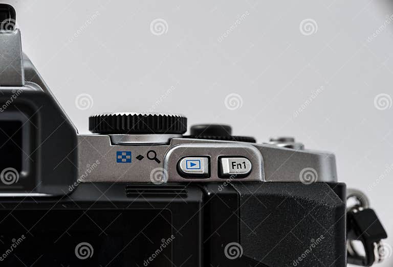 Top Buttons and Controls of a Digital Mirrorless Camera.. Stock Image ...