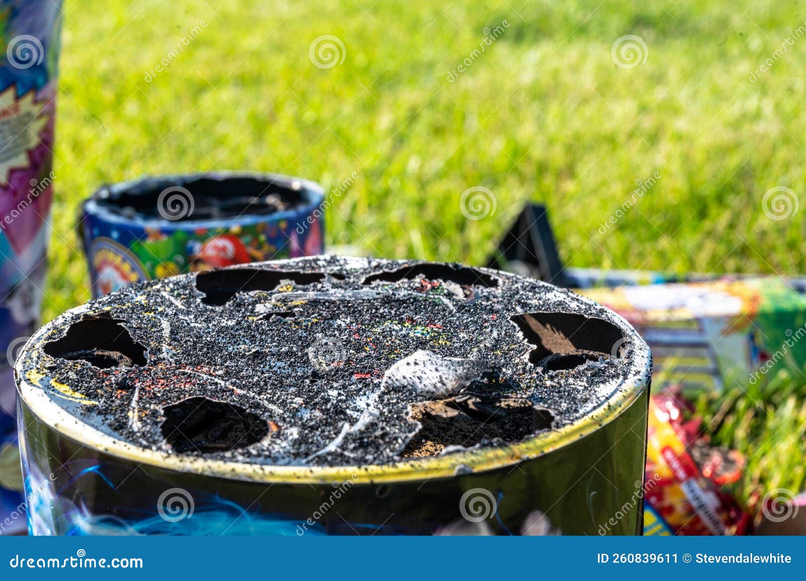 Top of Cardboard Burnt Firework Tubes Stock Image - Image of gone ...