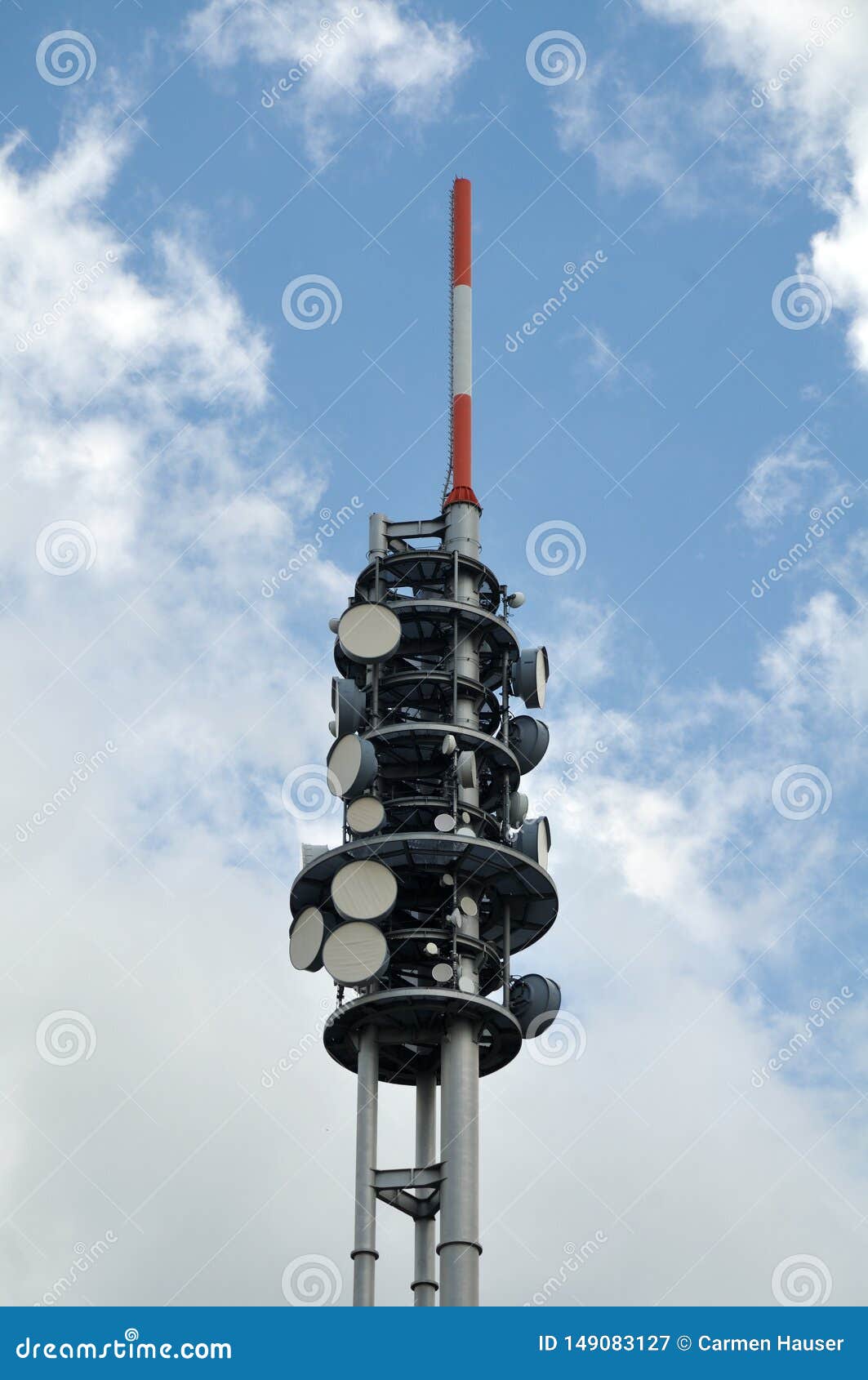 Top of a Cell Tower with Parabolic Antennas Stock Image - Image of ...