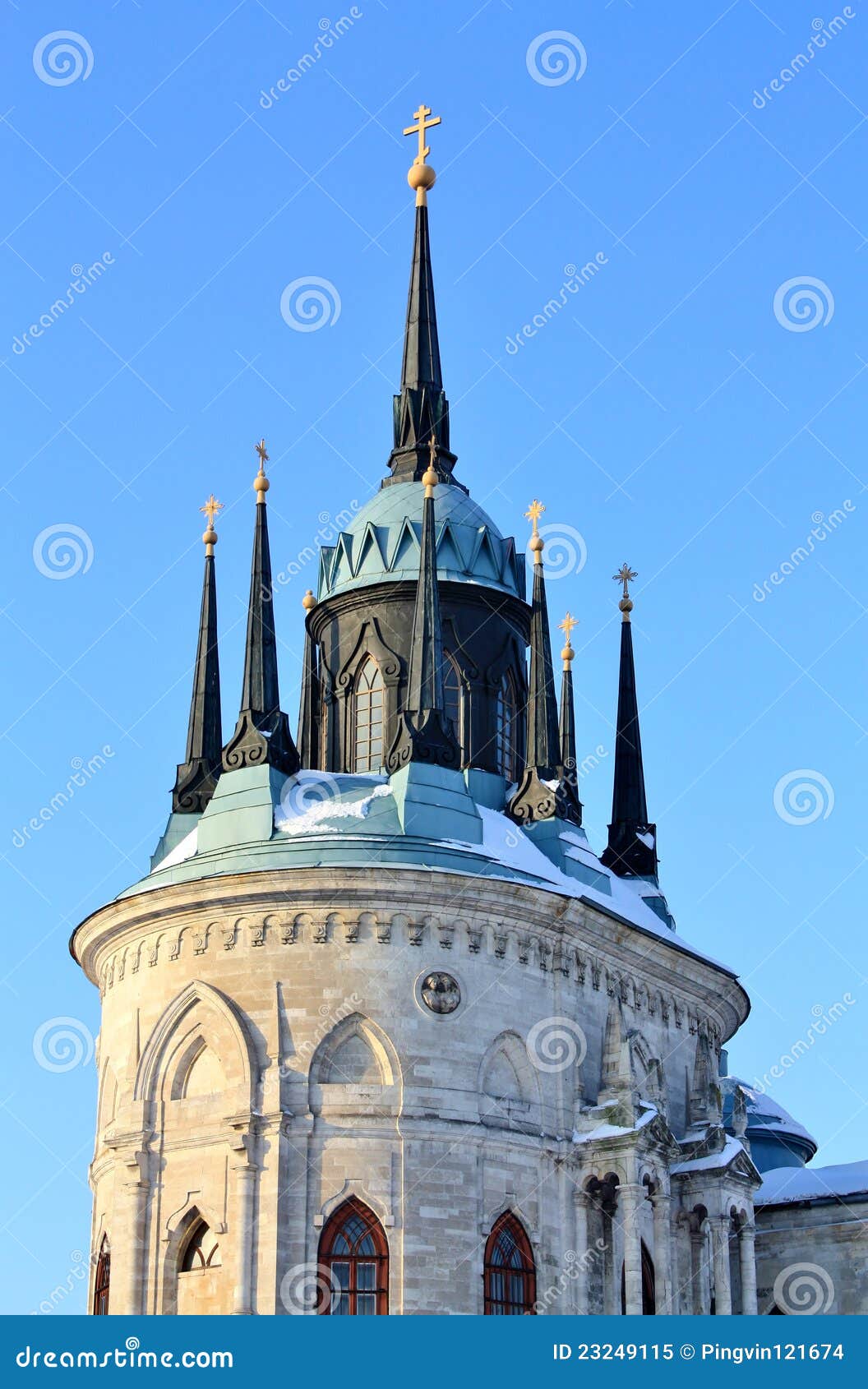 Top of the Church Built in Russian Gothic Style Stock Image - Image of ...
