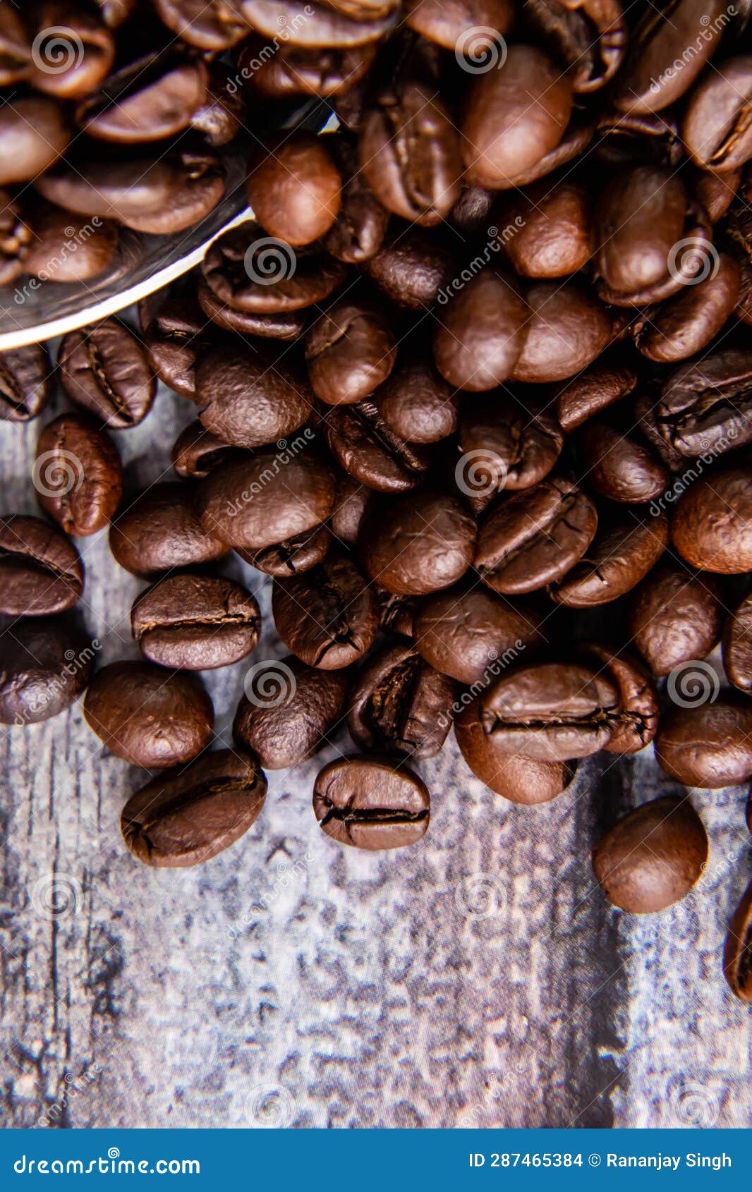Top Close Up Shot of Coffee Beans in Portrait Orientation Stock Photo ...