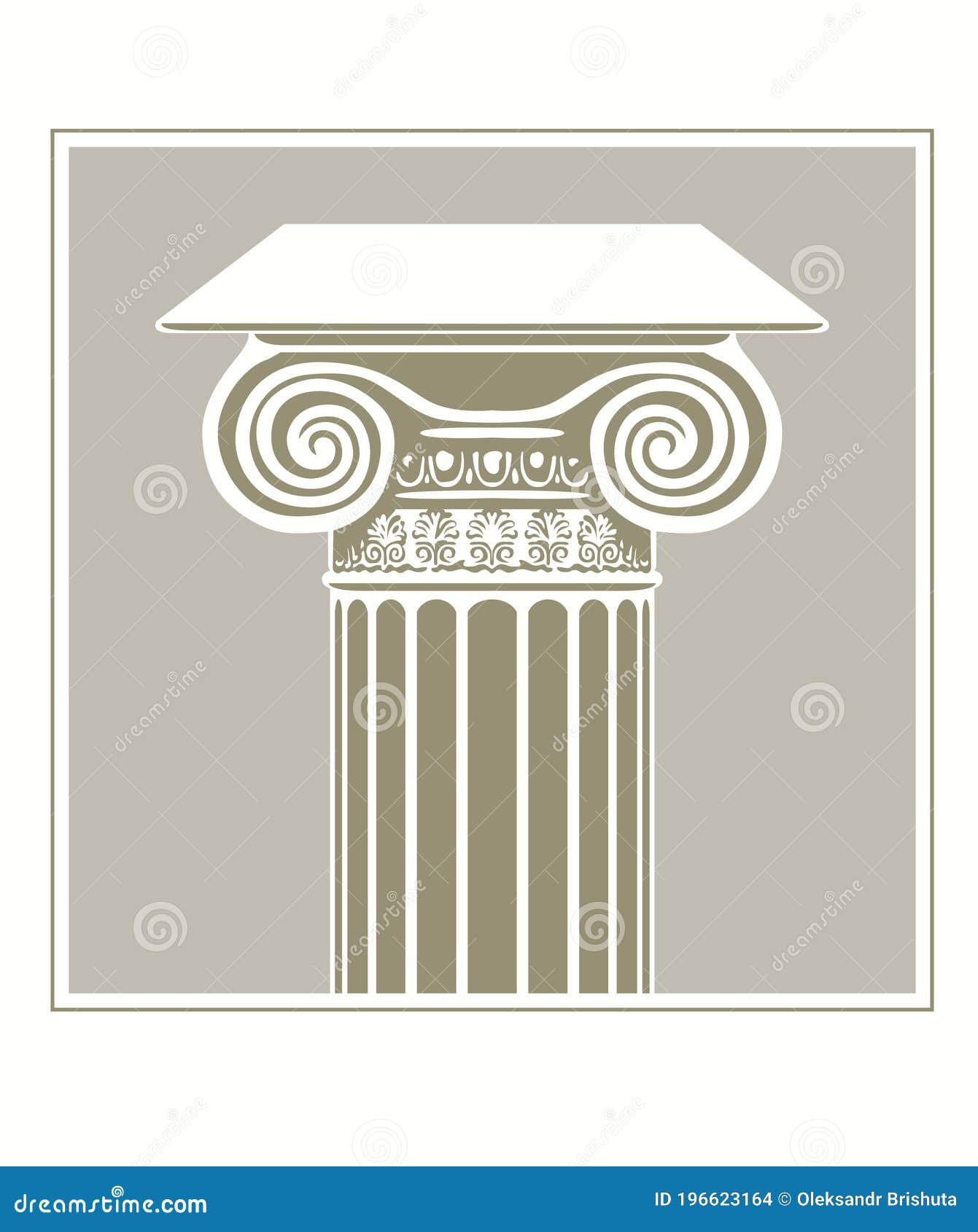 The Top of the Column. Architecture, Design. Graphic Drawing of an ...