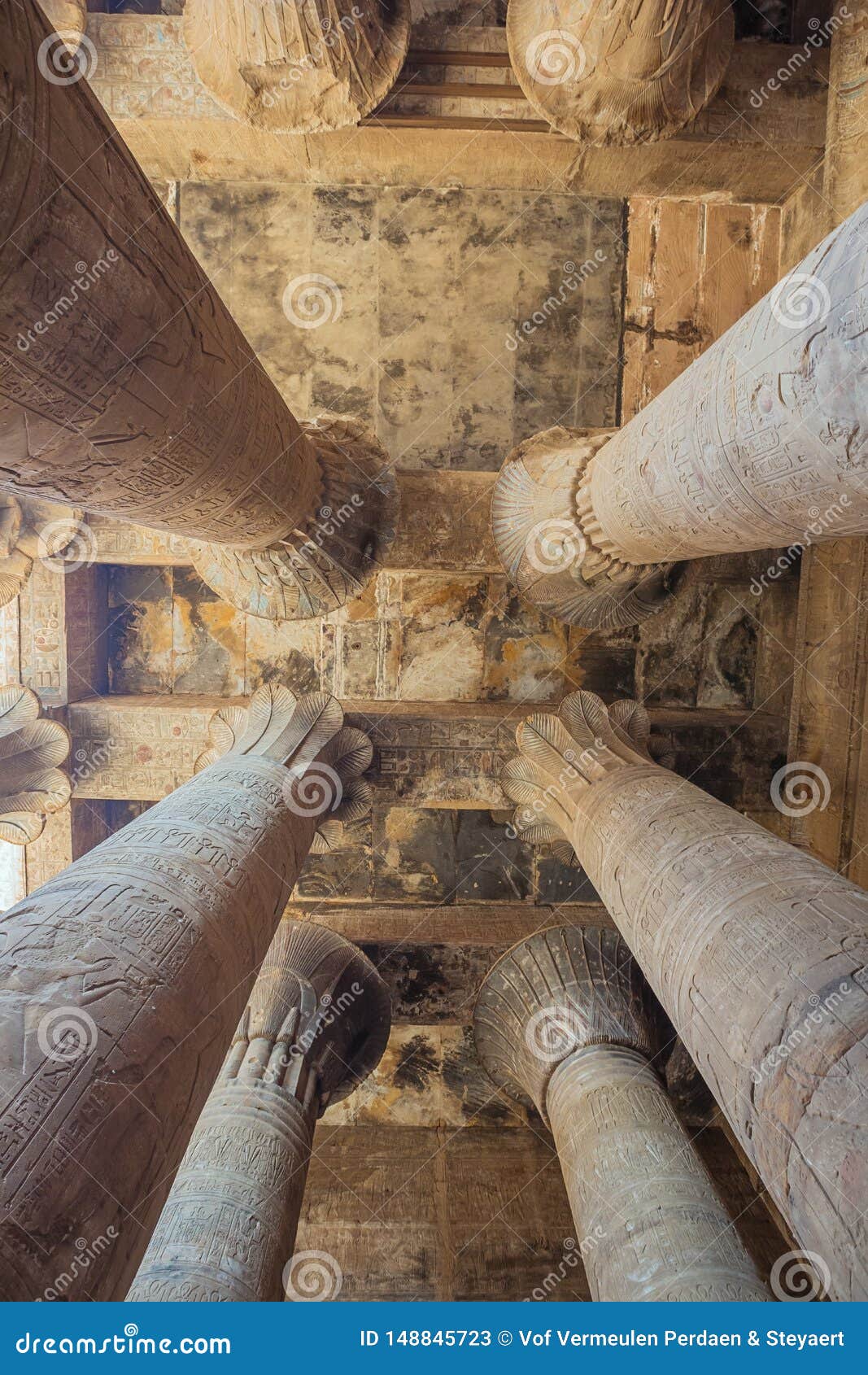 Columns In The Hypostyle Hall At The Temple Of Karnak (Luxor, Egypt ...