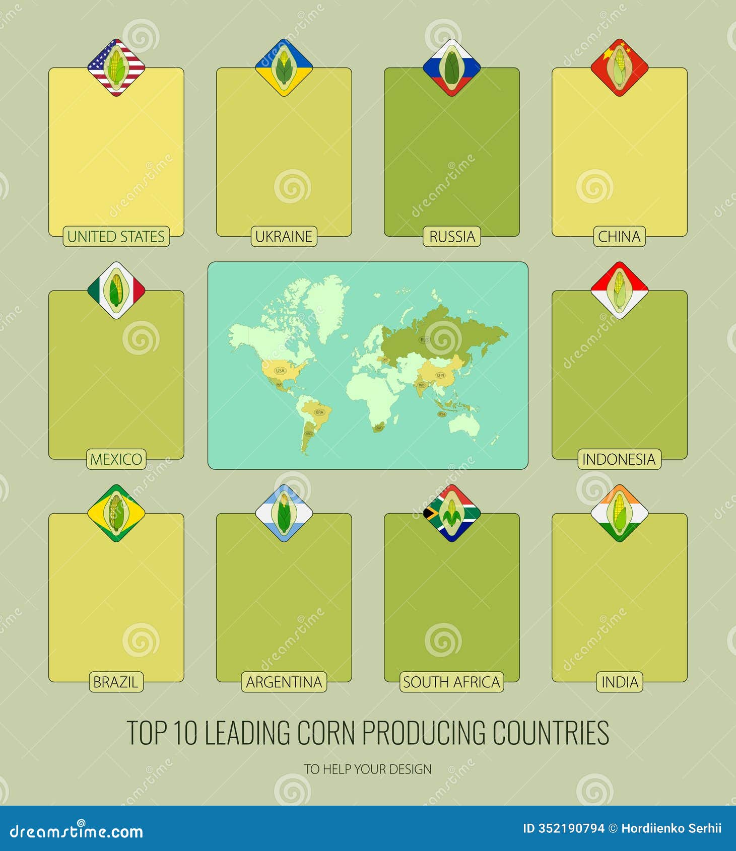 Top 10 Corn Producing Countries. Infographics Stock Illustration ...