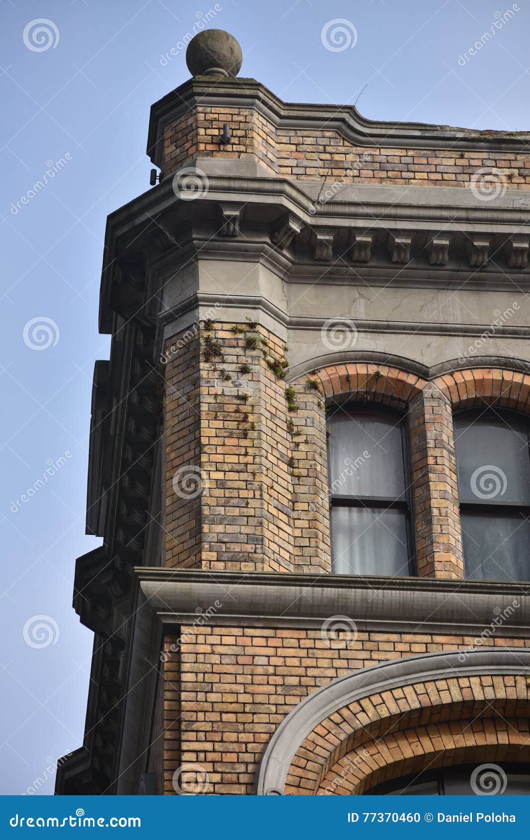Top Corner of Brick Building Stock Photo - Image of corner, window ...