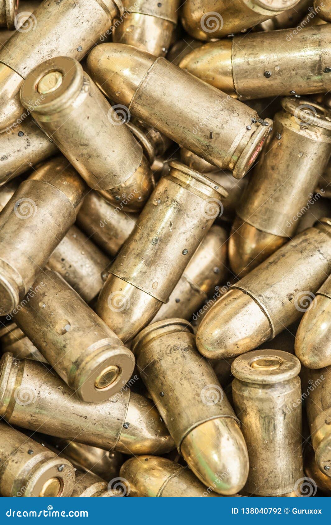 Top Detail Macro View of Large Group of Gun Bullets Stock Photo - Image ...
