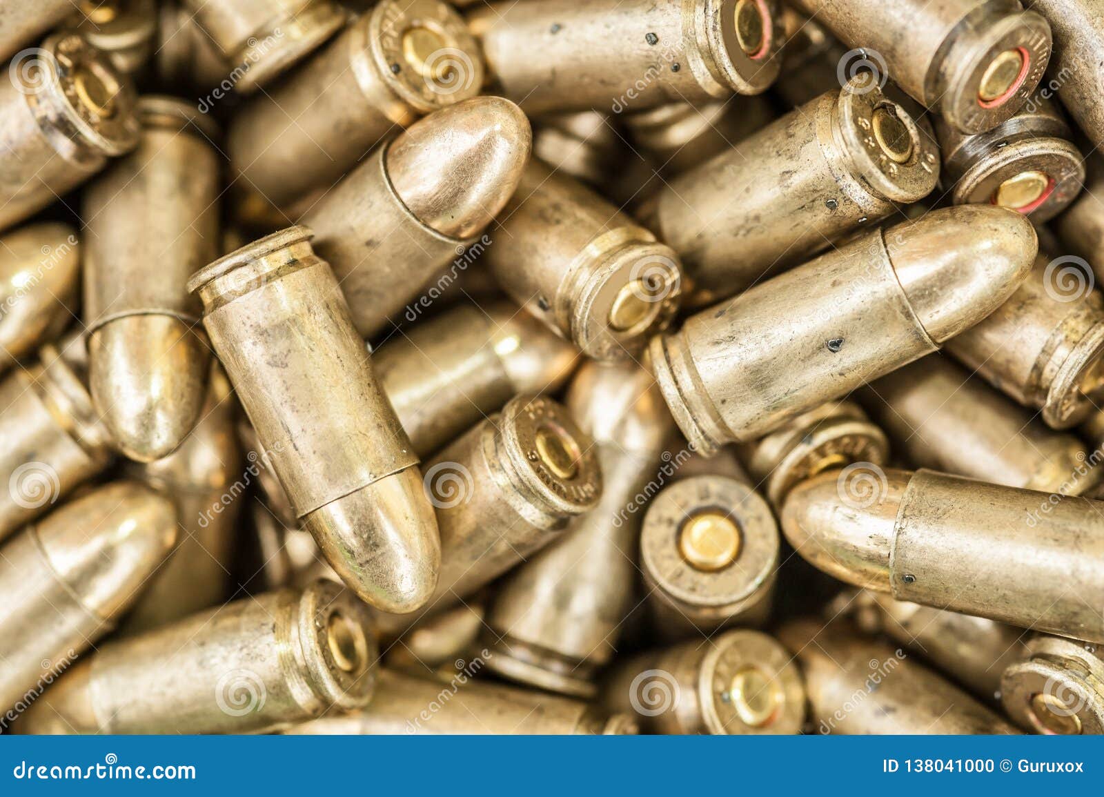 A Group Of 9mm Bullets Isolated On A White Background Royalty-Free ...