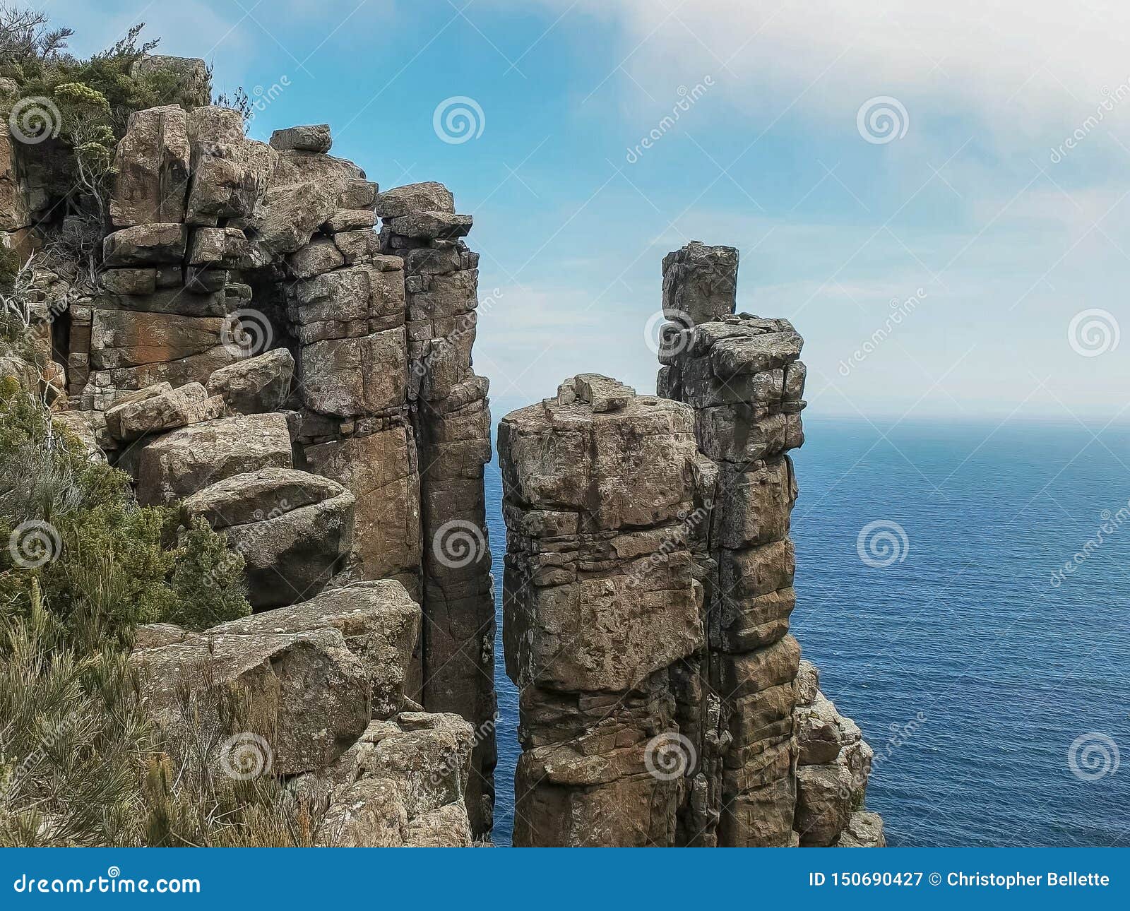 Top of a Dolerite Column at Cape Pillar in Tasmania Stock Image - Image ...