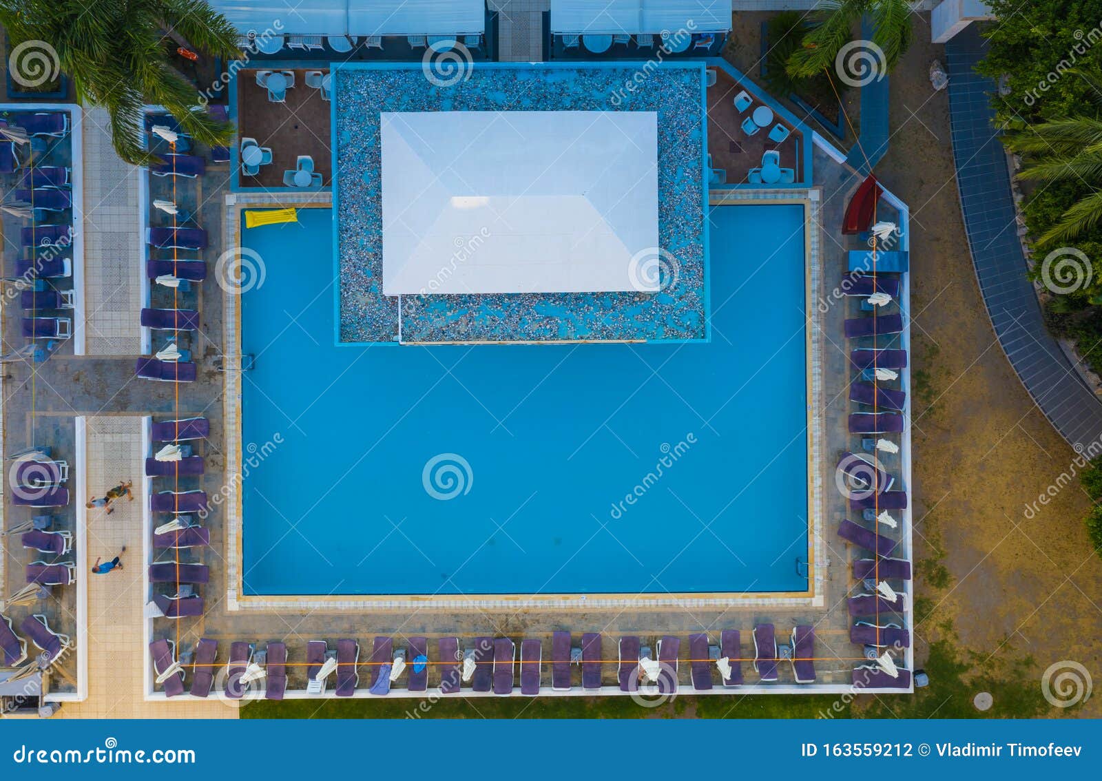 Top Down Aerial View of Rectangle Swimming Pool Stock Photo - Image of ...
