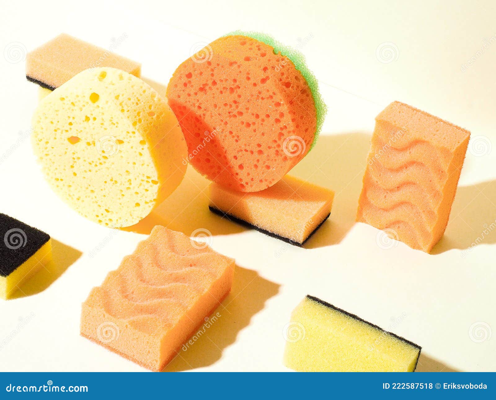 Top-down Angle View To Geometric Composition. Foam Rubber Sponges in ...