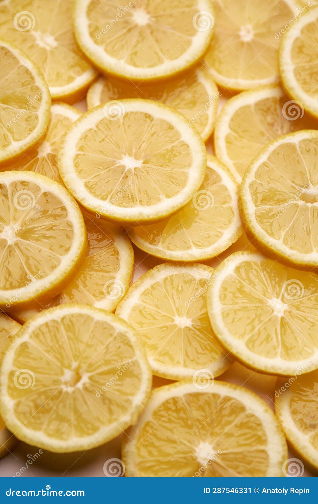 Top Down Background View Made of Fresh Sliced Organic Lemons Close-up ...