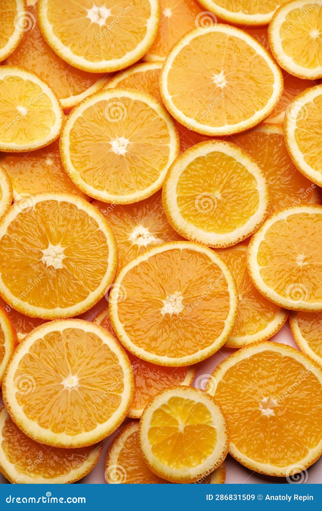 Top Down Background View Made of Fresh Sliced Organic Oranges Close-up ...