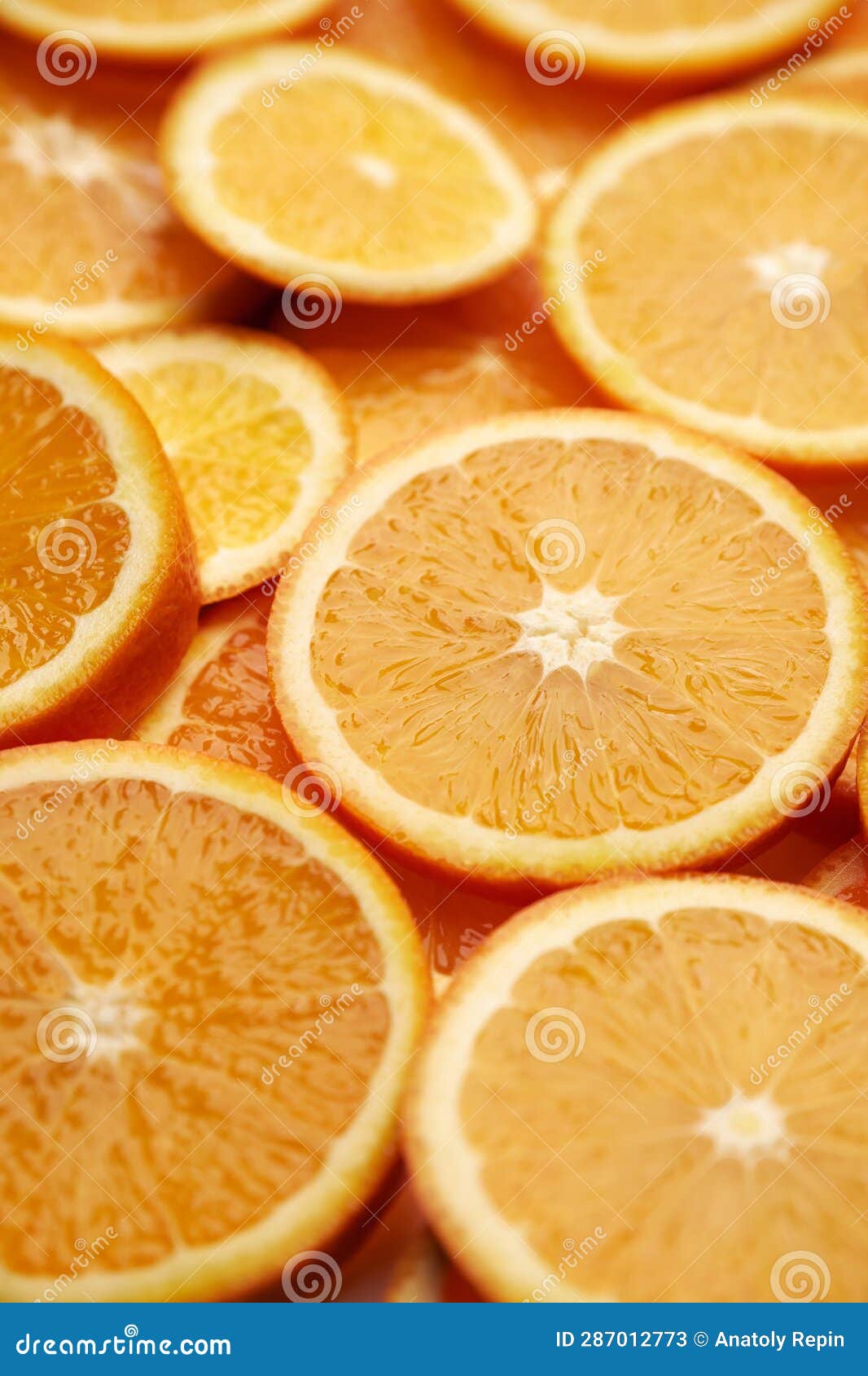 Top Down Background View Made of Fresh Sliced Organic Oranges Close-up ...