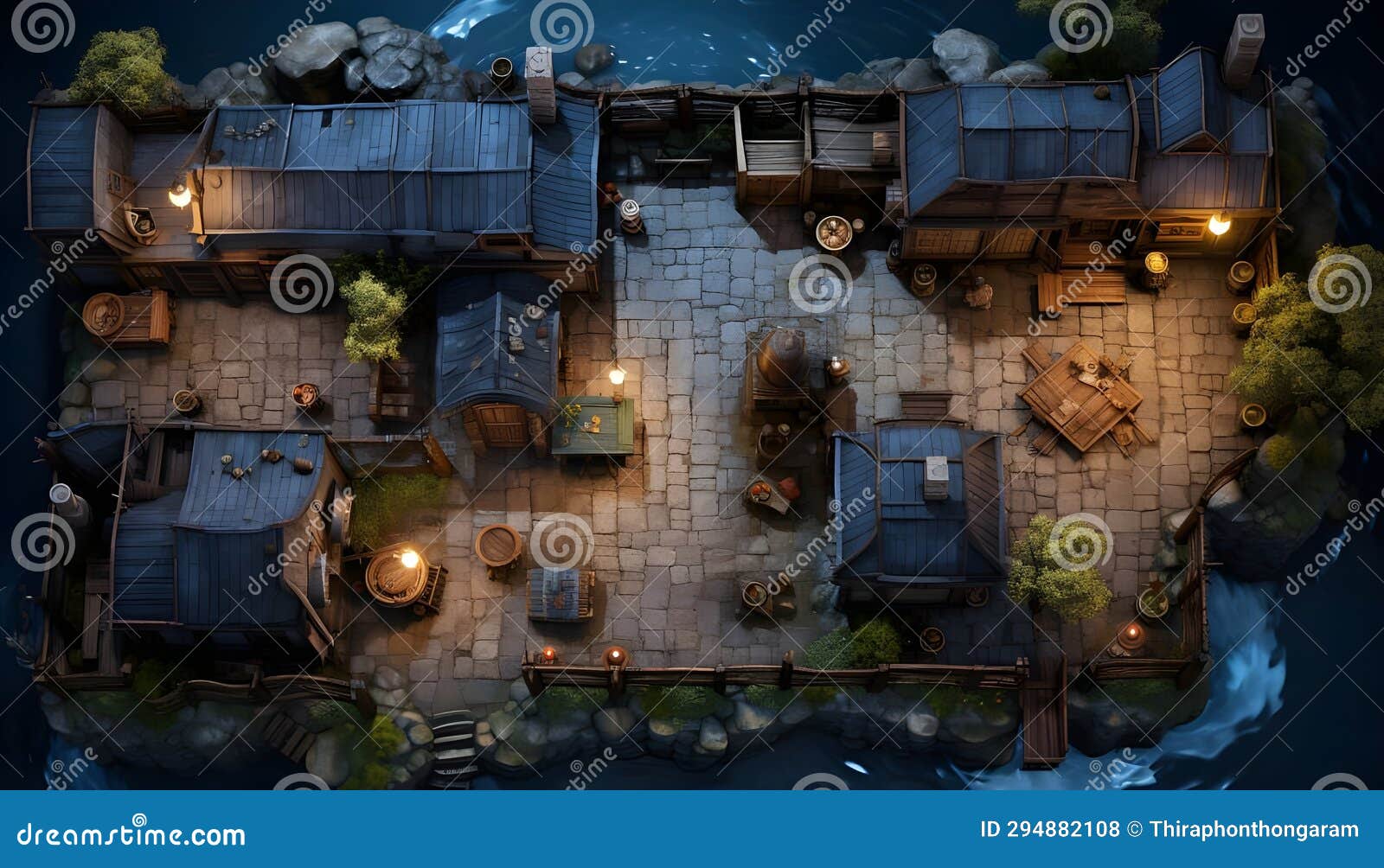 Top down fantasy rpg map stock photo. Image of darkness - 294882108