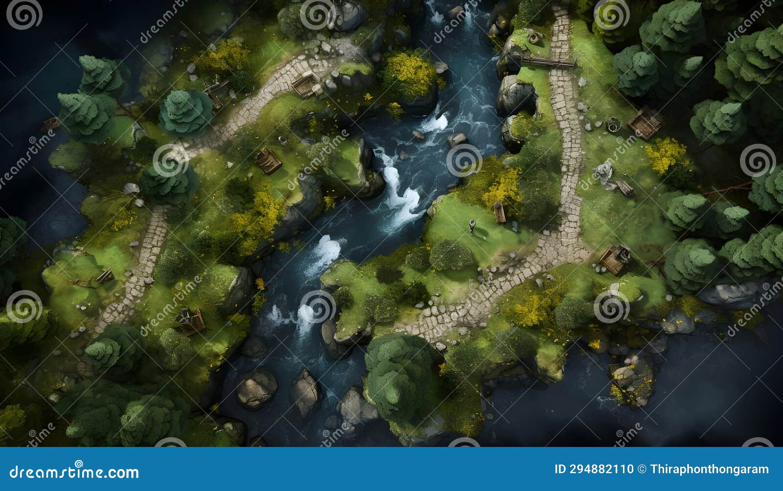 Top down fantasy rpg map stock photo. Image of terrain - 294882110