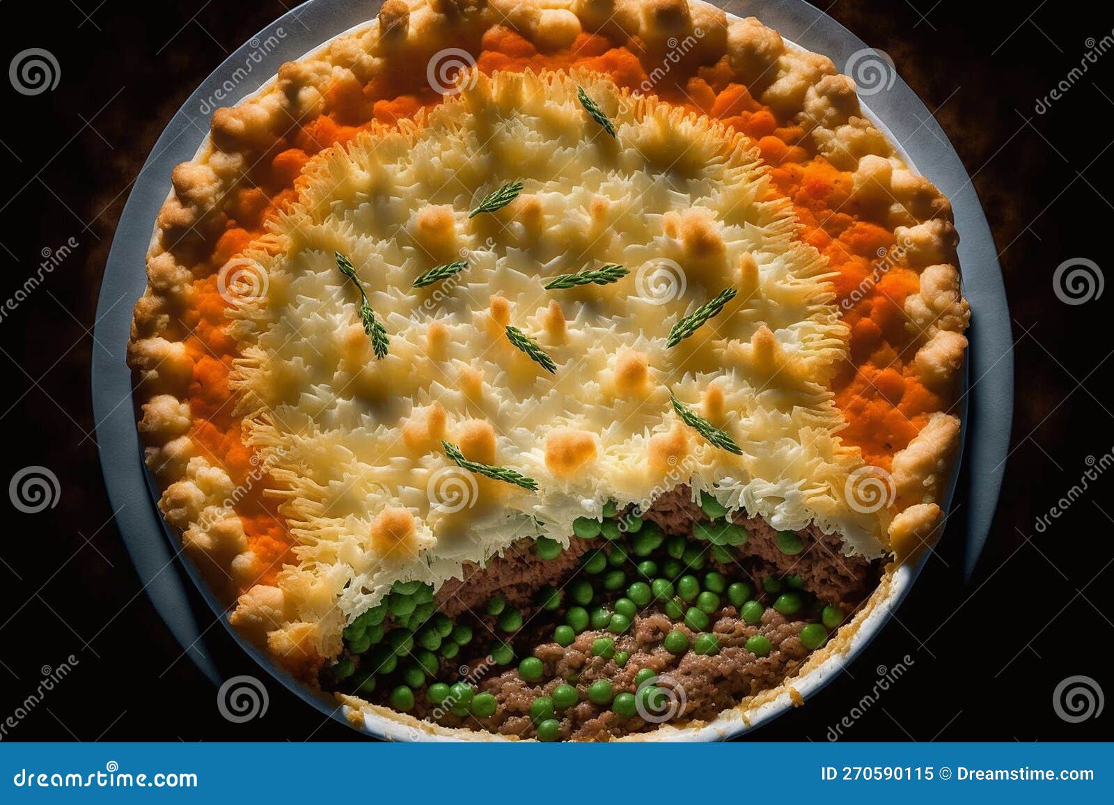 Top Down Food Flat Lay Created by Generative Ai, Shepherds Pie Stock ...