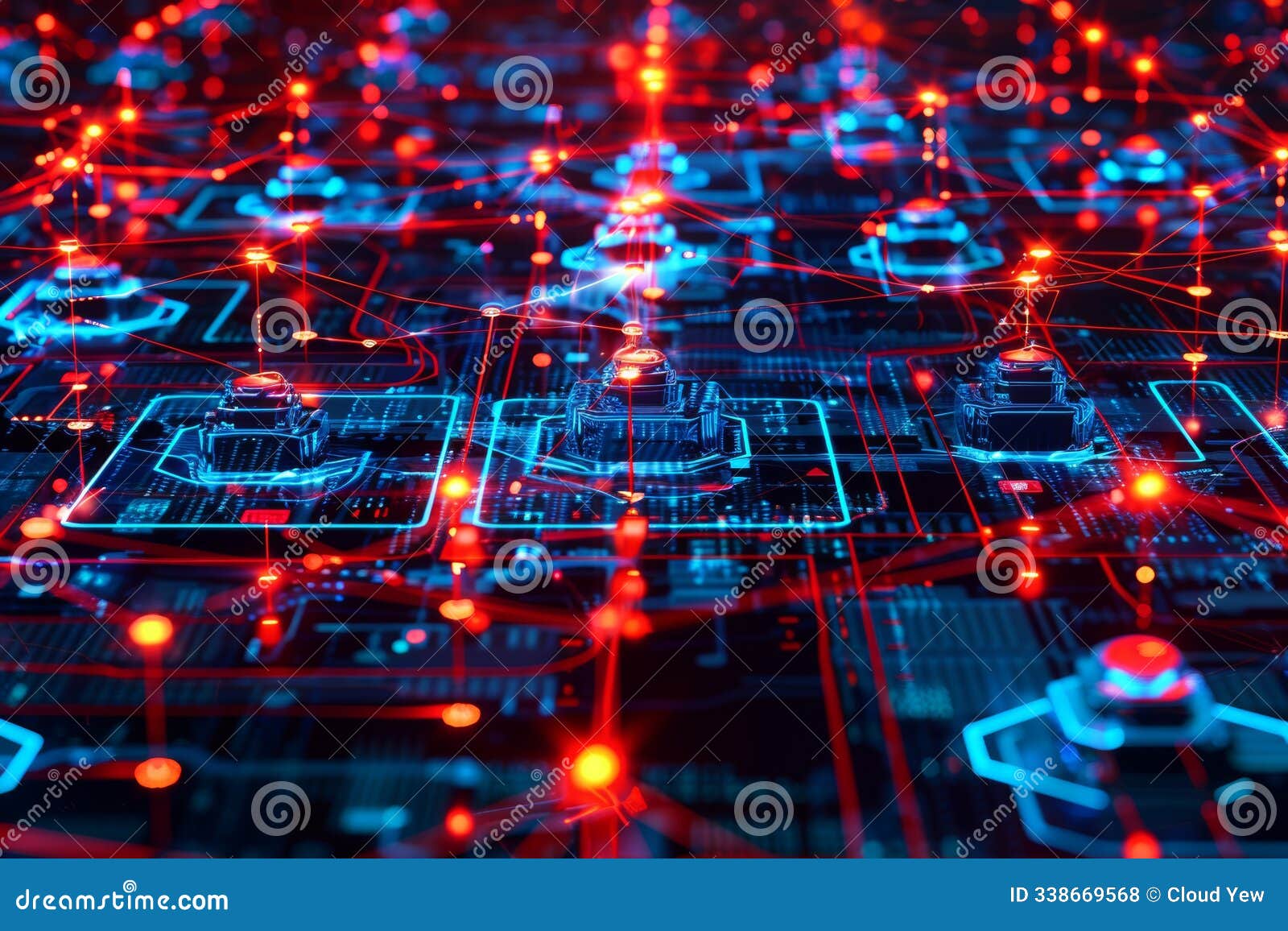Top-down Look at Network Protection Measures. Stock Illustration ...
