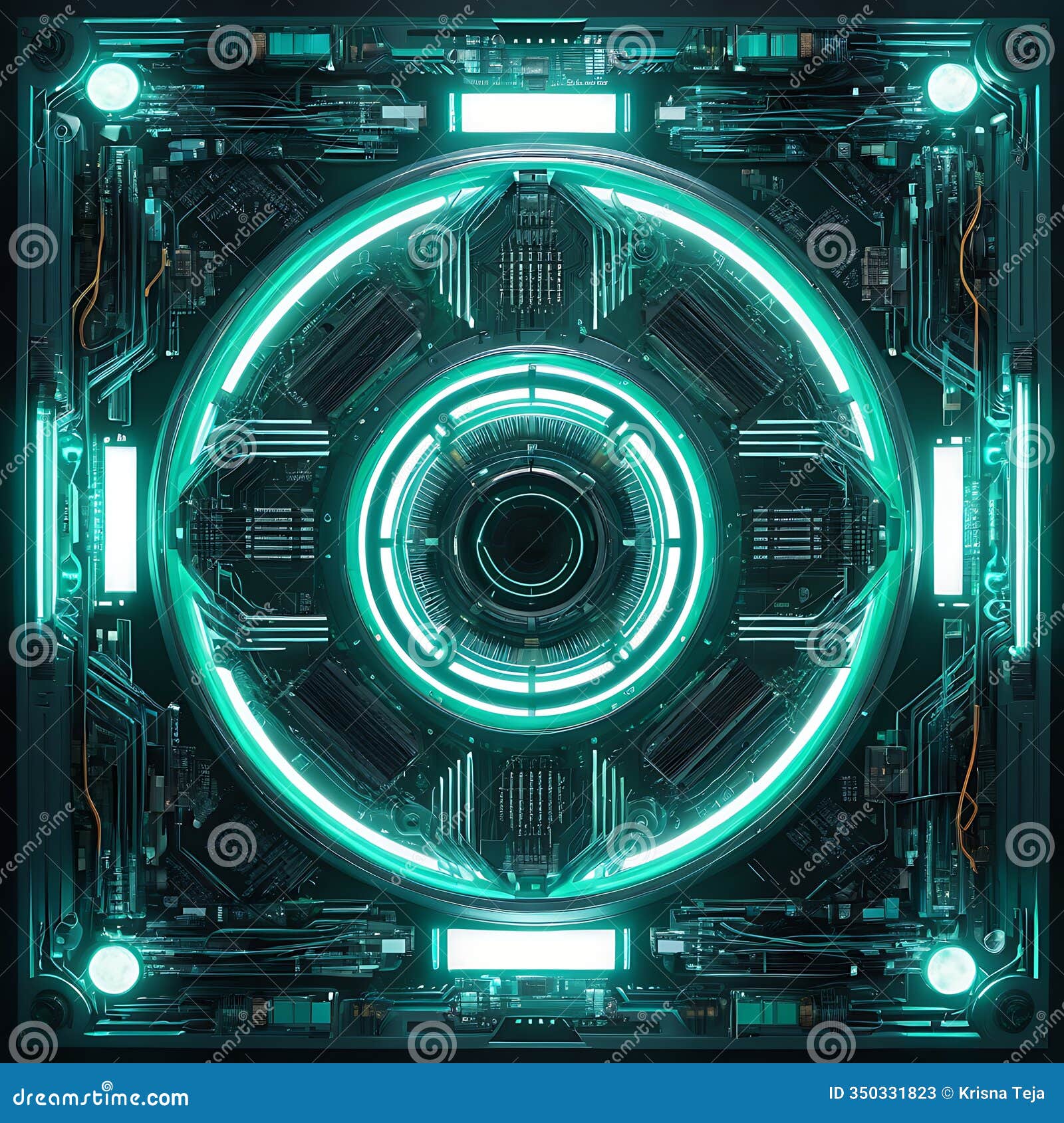 Top-Down Nano-Tech Computer Grid Design Stock Illustration ...