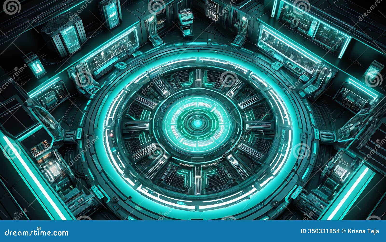 Top-Down Nano-Tech Computer Grid Design Stock Illustration ...