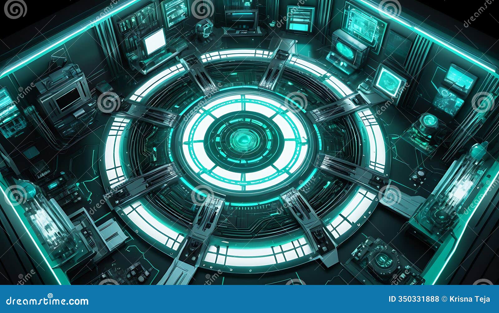 Top-Down Nano-Tech Computer Grid Design Stock Illustration ...