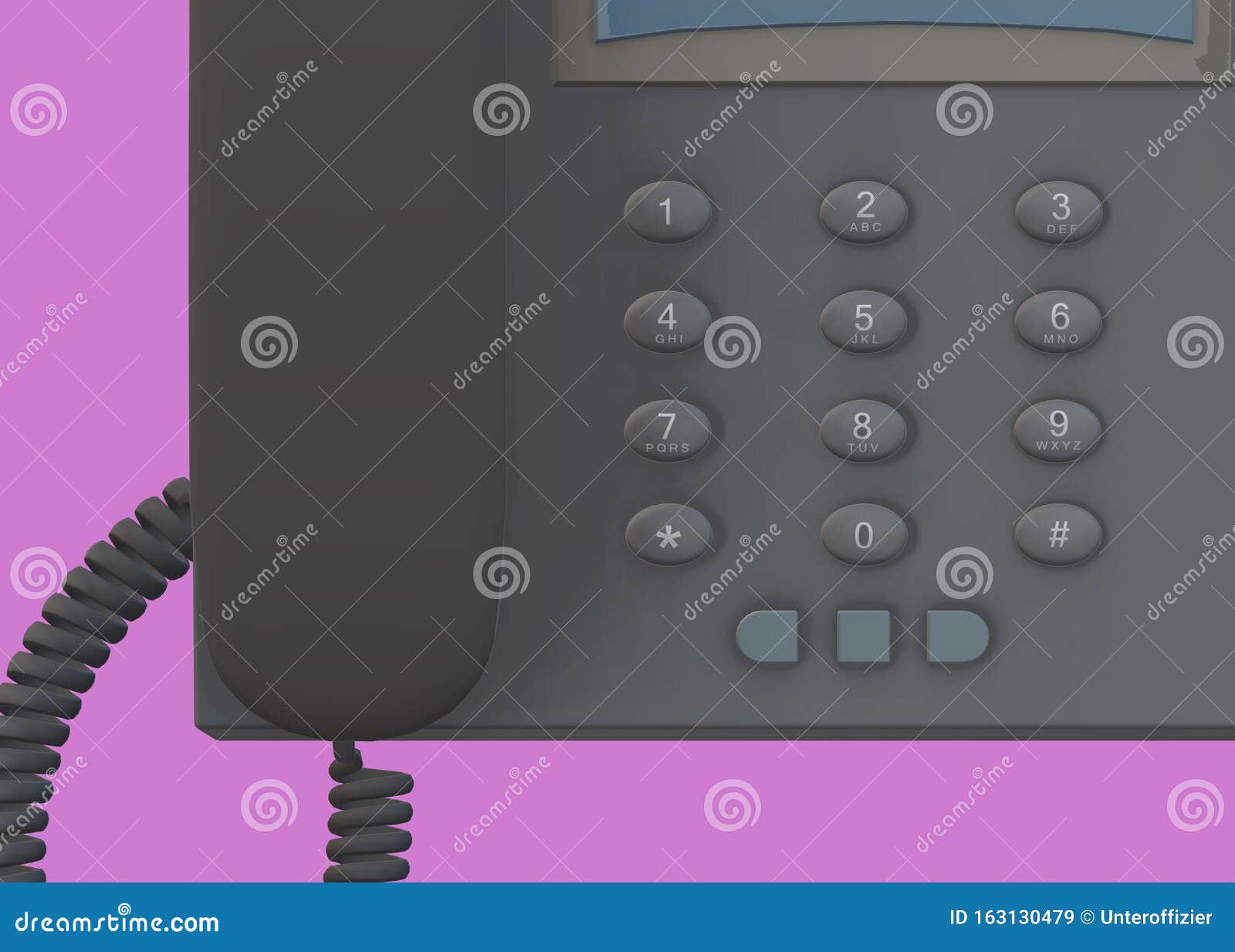 A Top Down Partial View of a Modern Office Table Desk Telephone Stock ...