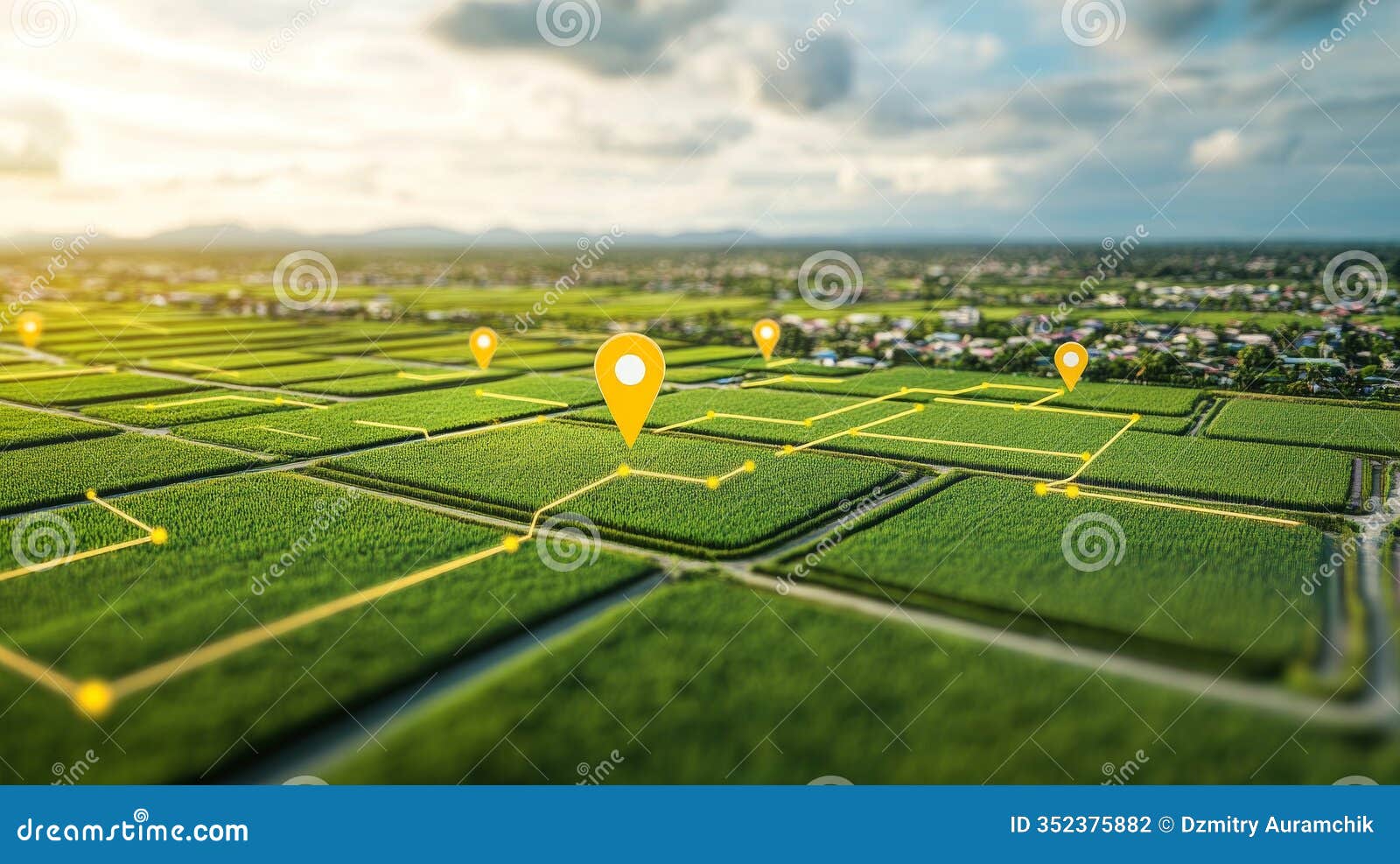 A Top-down Perspective of the Area with Indicators for Land Development ...