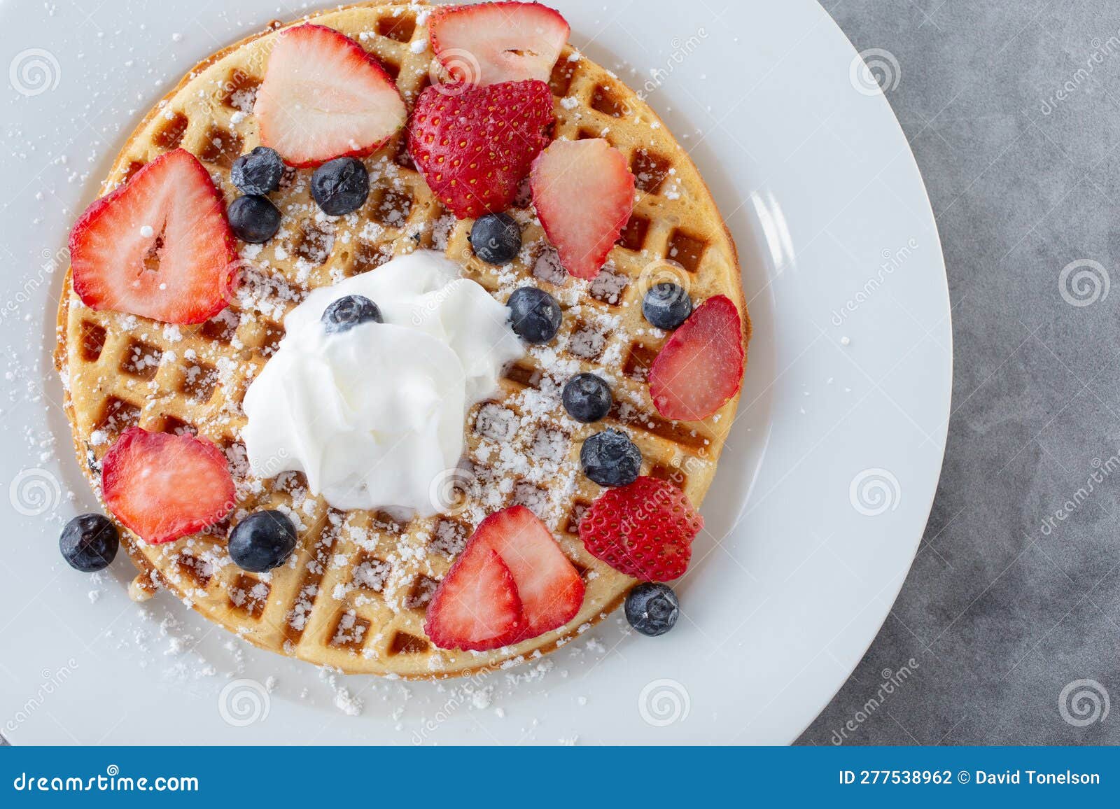 Top Down Plate of Fruit Waffles Stock Photo - Image of gluten, grocery ...
