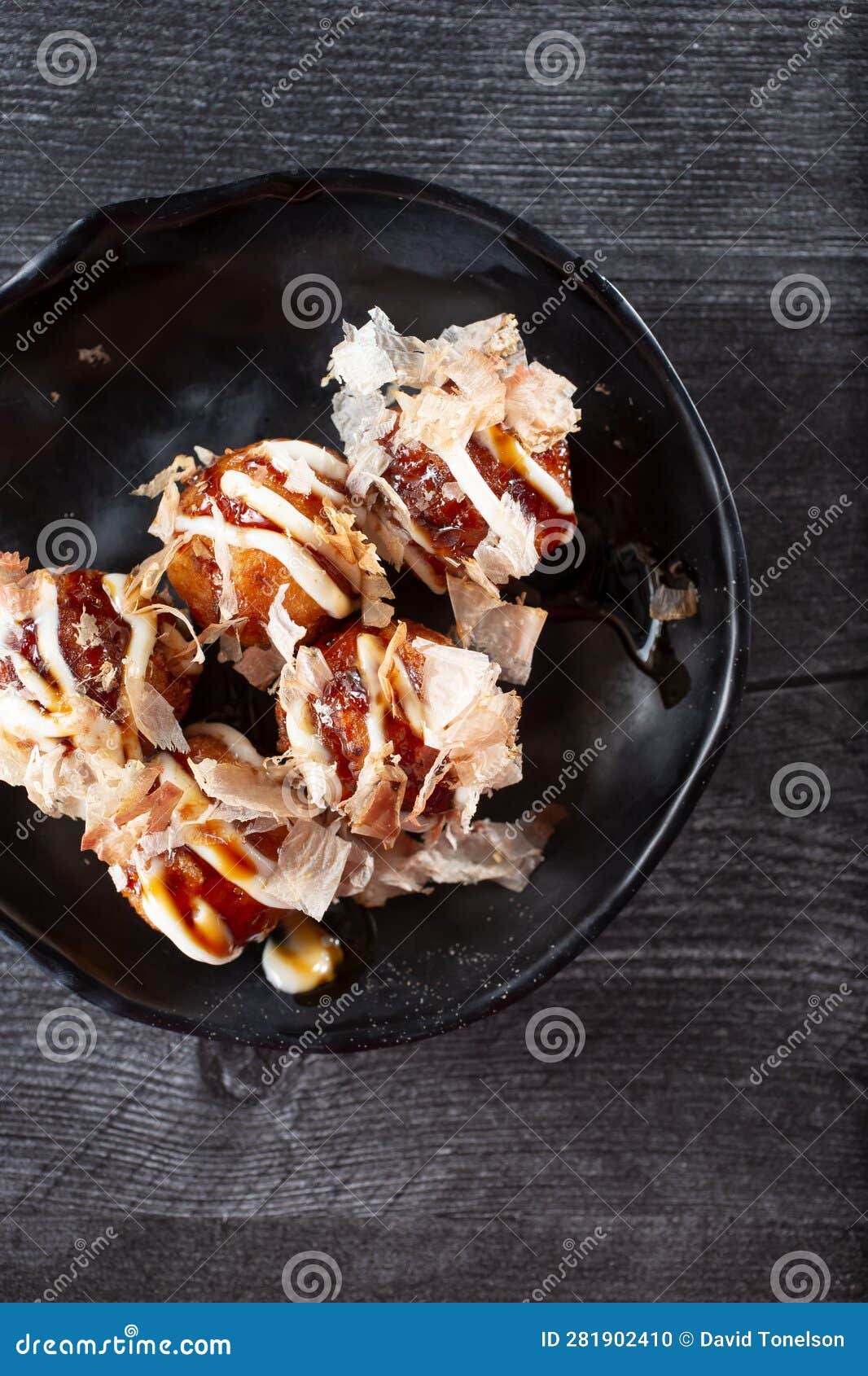 Top down plate of takoyaki stock photo. Image of product - 281902410