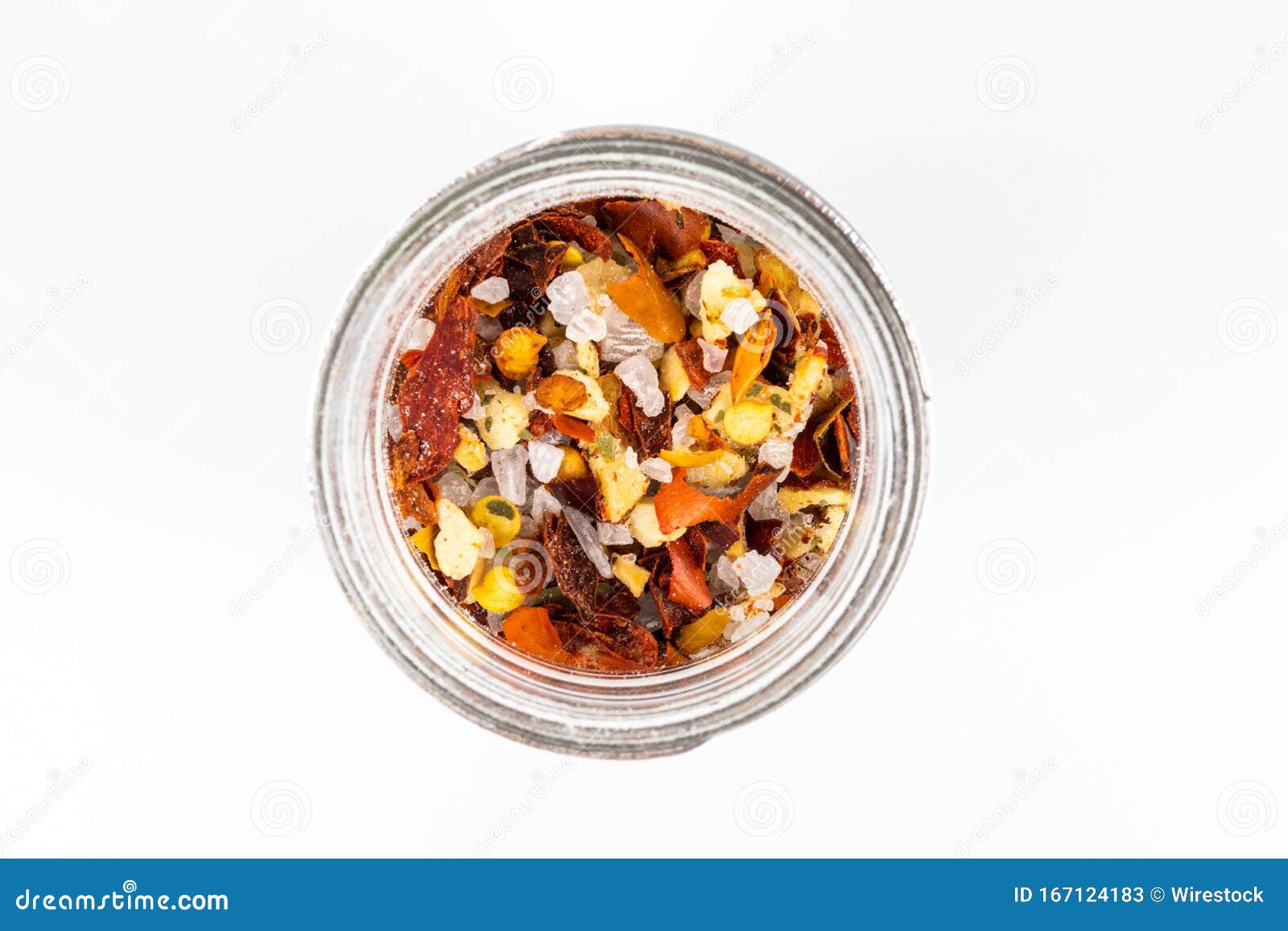 Container Filled with Salt and Chilli Flakes Stock Image - Image of ...