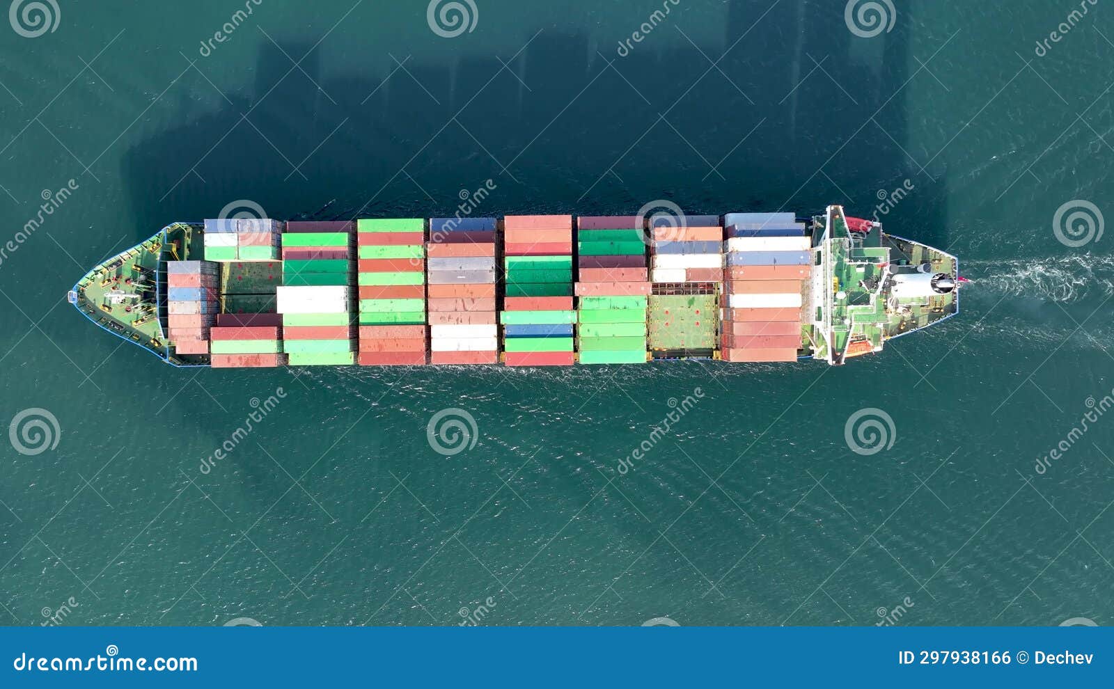 Top Down View. Aerial Top View of Cargo Container Ship Vessel Import ...