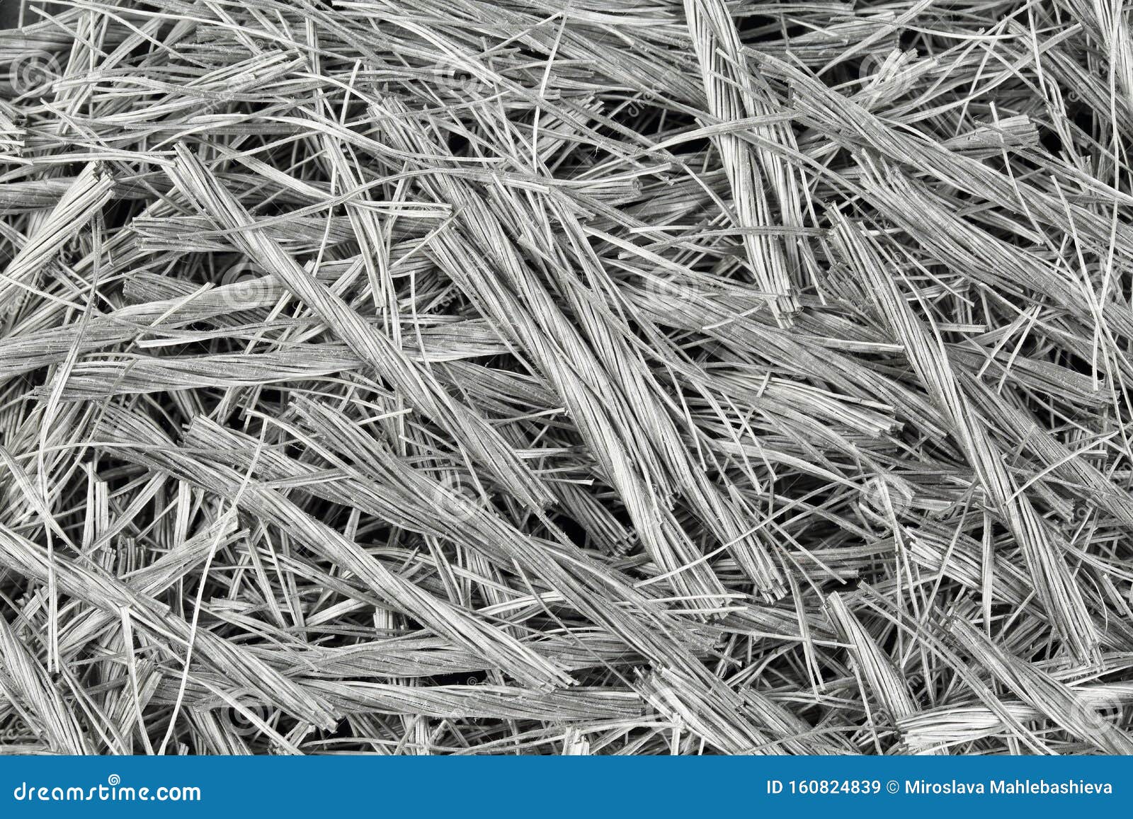 Top Down View of Bundles of Grey Colored Polypropylene Fiber for ...