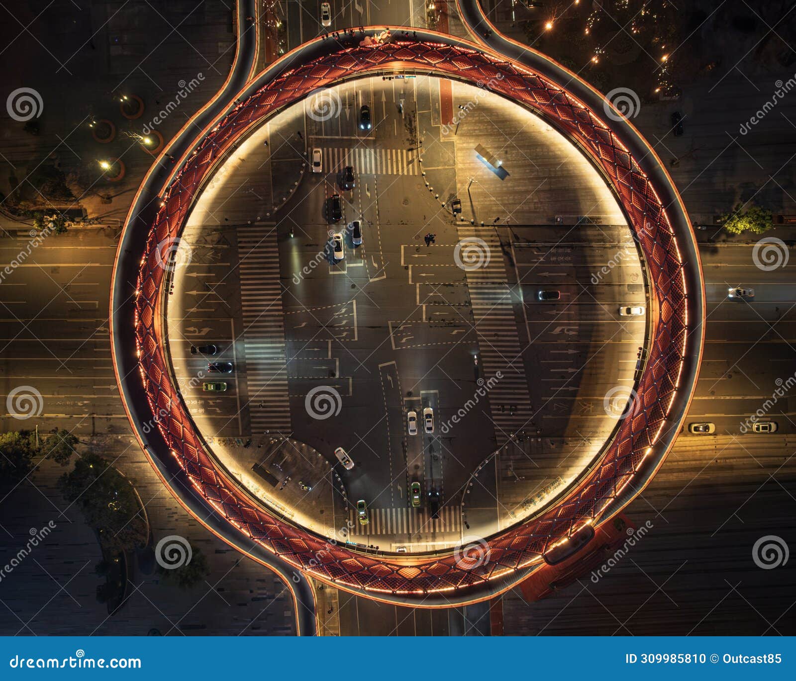 Top Down View of Busy Intersection in China Stock Photo - Image of ...
