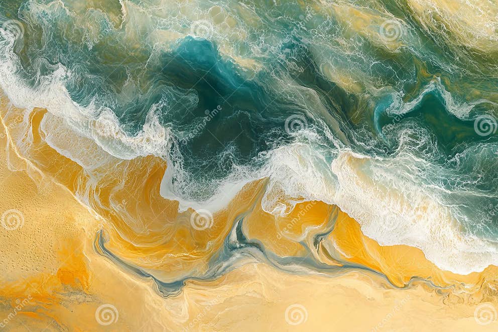 A Top-down View Captures the Immaculate Beach and the Merging Ocean ...