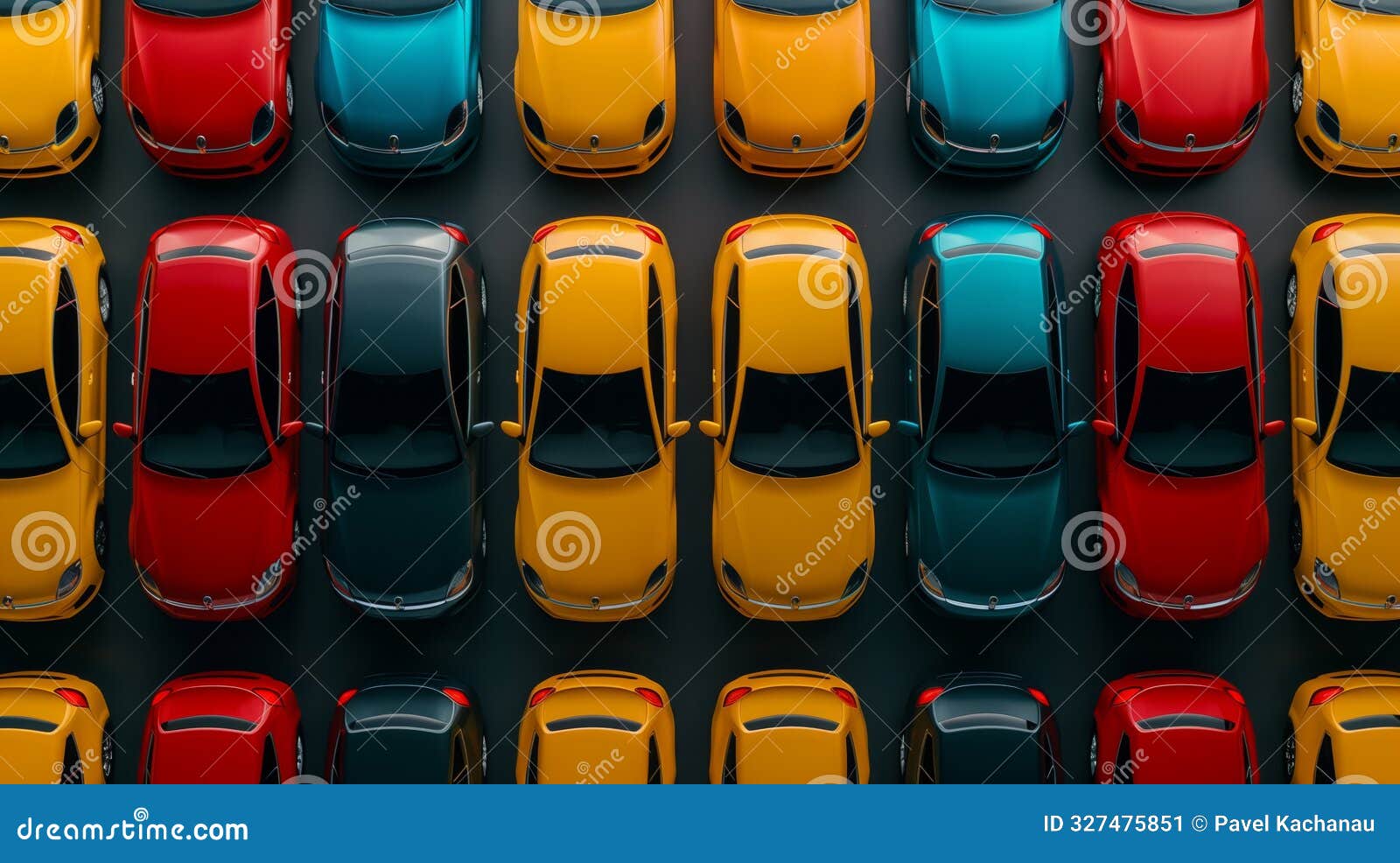 A Top-down View of Cars Parked in Rows Stock Image - Image of overhead ...