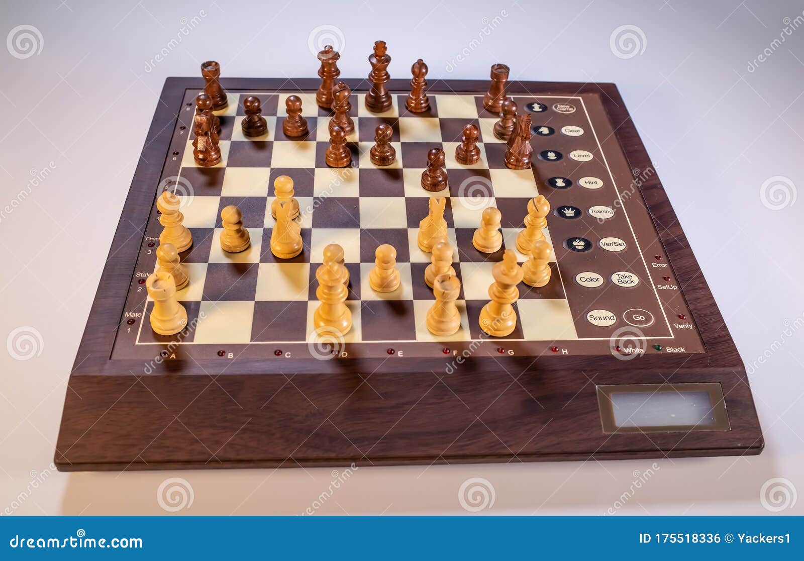 Top Down View of Chess Game in Progress on a White Background Editorial ...