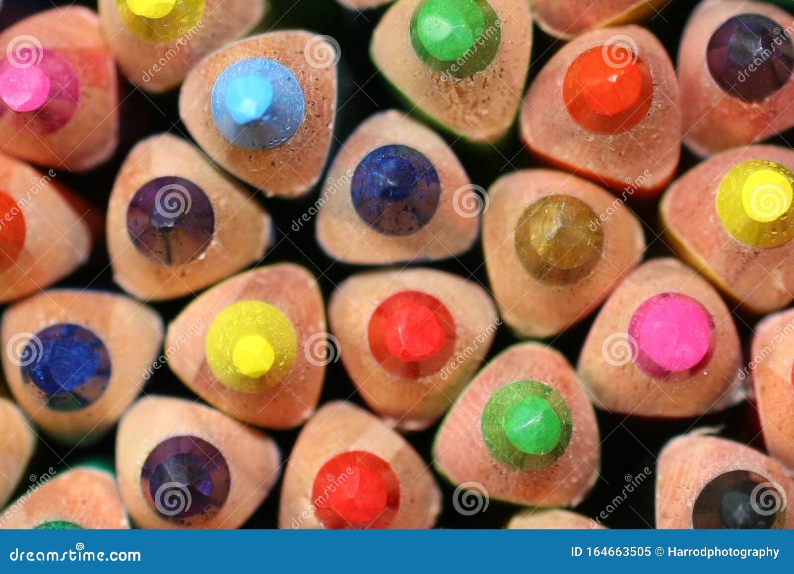 Top Down View of Coloured Pencil Points Stock Image - Image of color ...