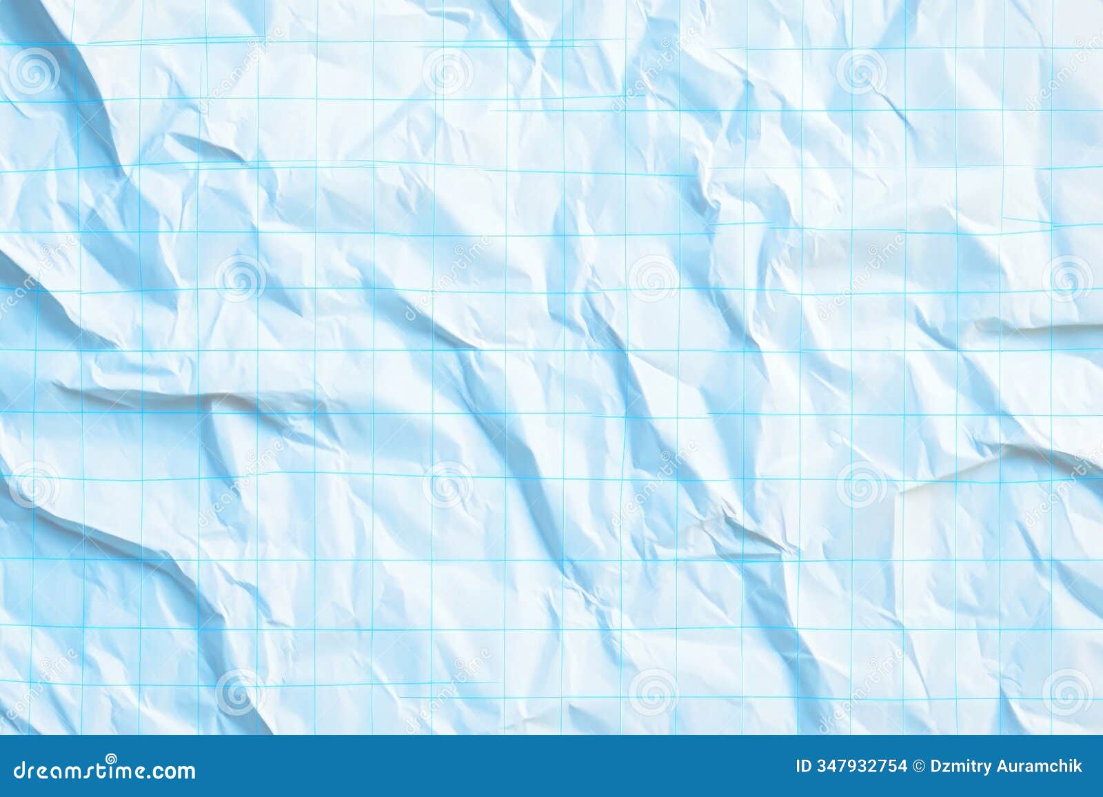 A Top-down View of a Crinkled White Grid Paper Background. Stock Photo ...