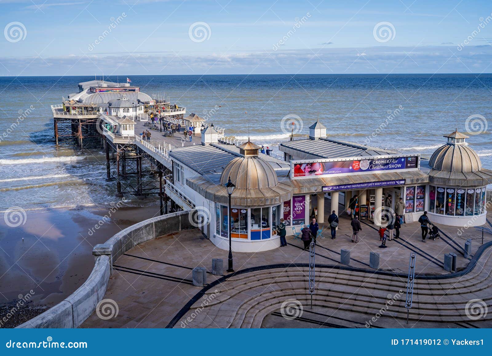 Top Down View of the Victorian Pier in the Seaside Town of Cromer ...