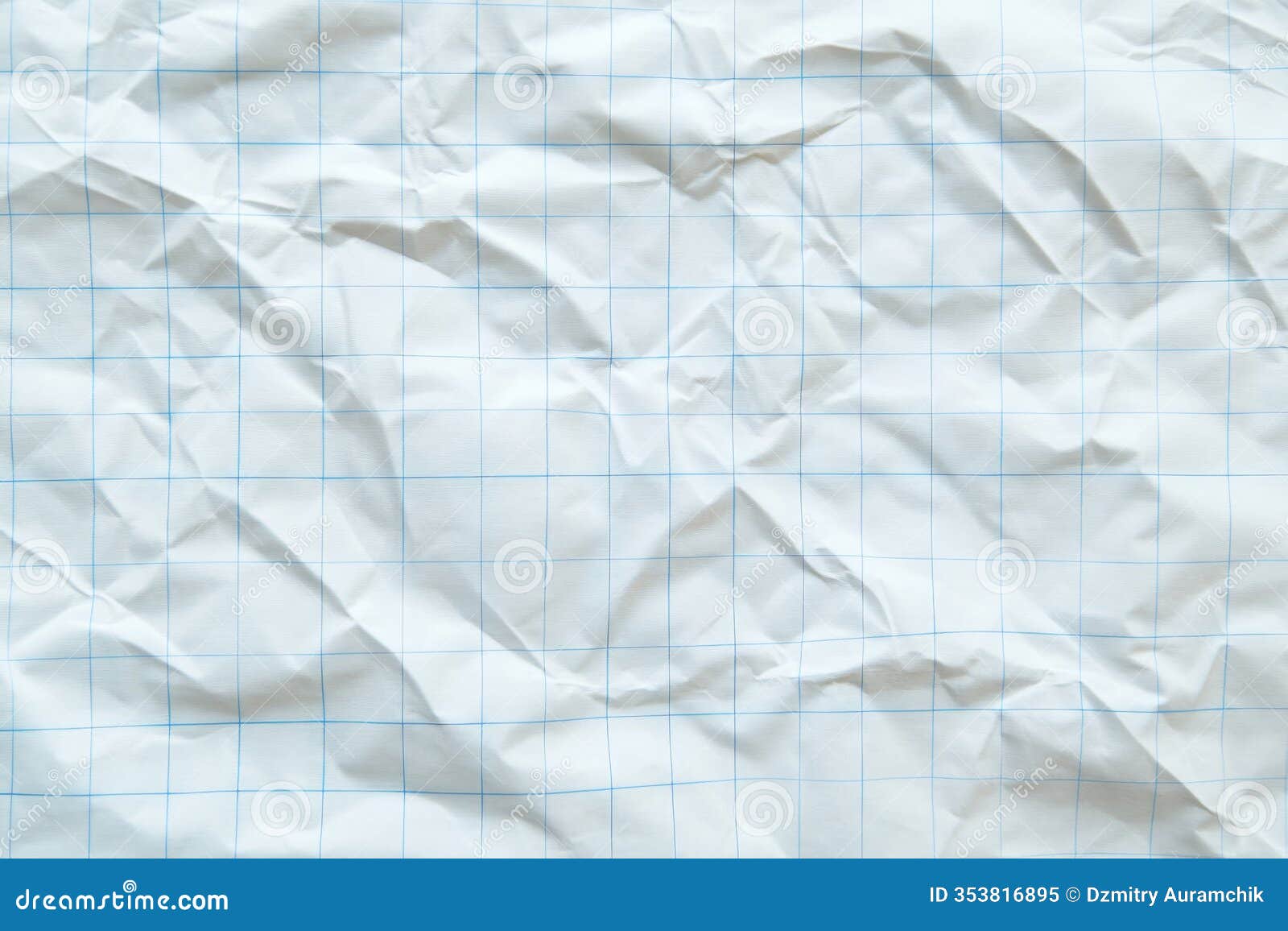A Top-down View of a Crumpled White Grid Paper Background Stock Image ...