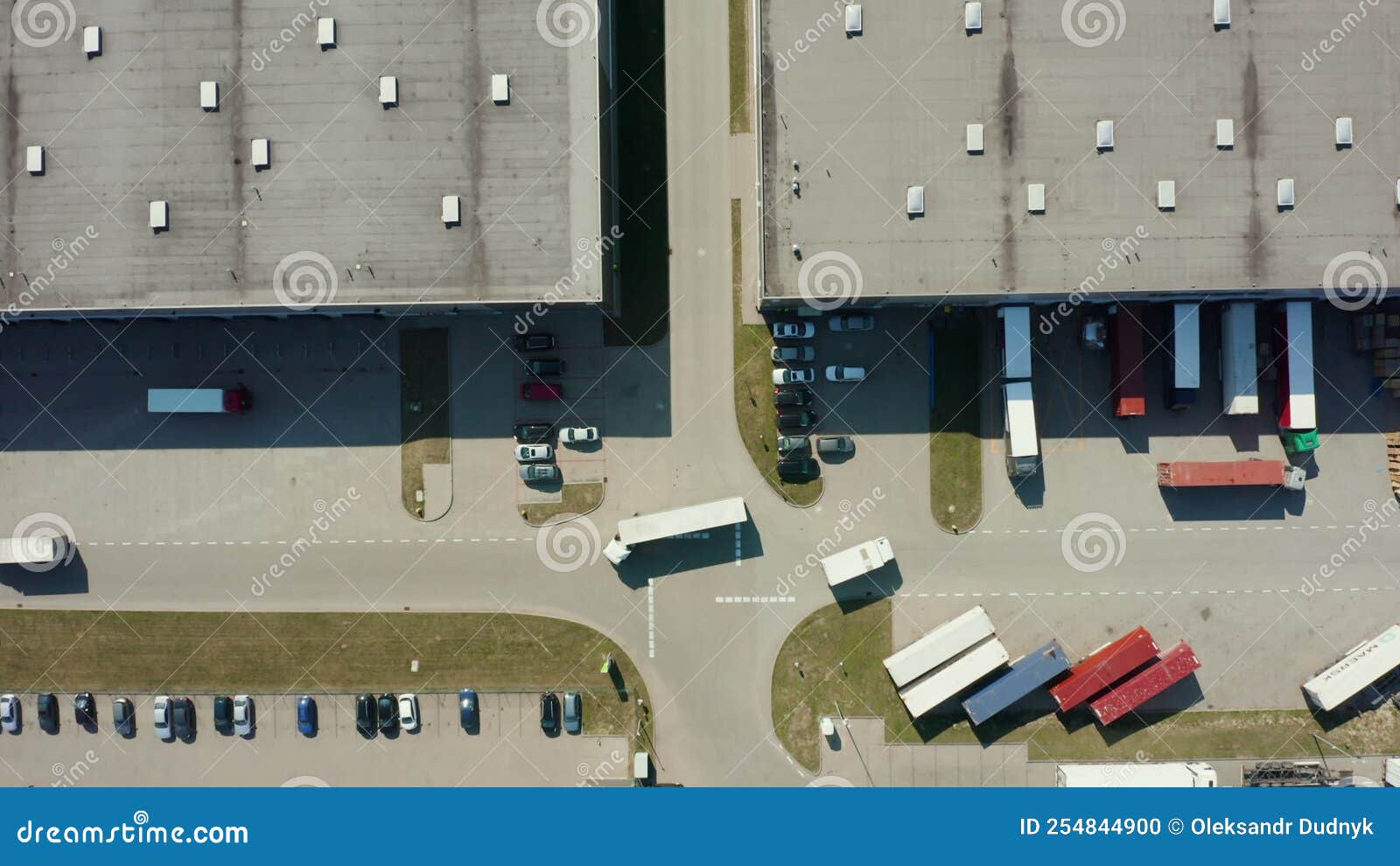 Goods Distribution Warehouse. Semitrailers Load Cargo Containers. Stock ...