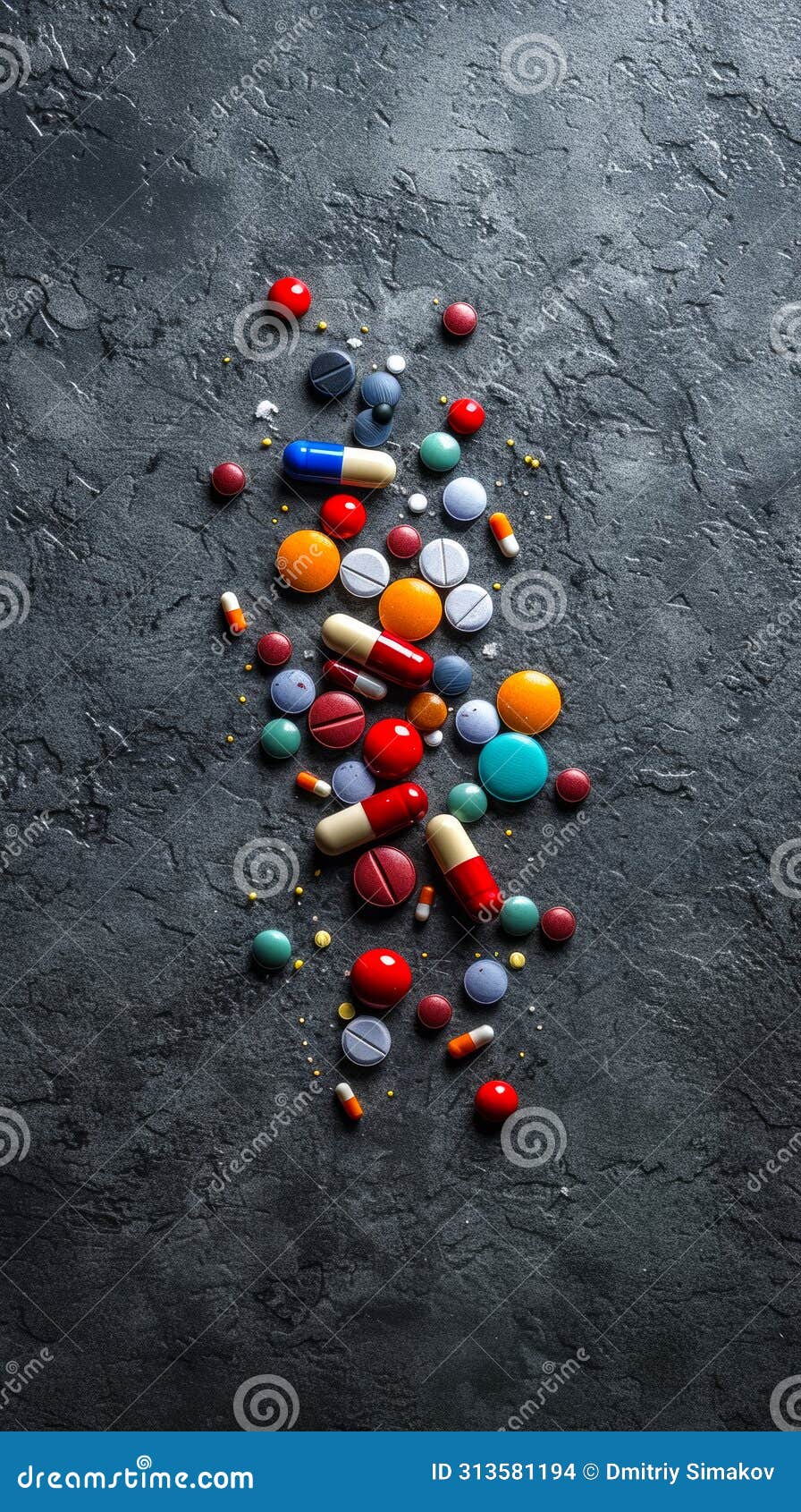 Top-down view Diverse stock illustration. Illustration of drugs - 313581194