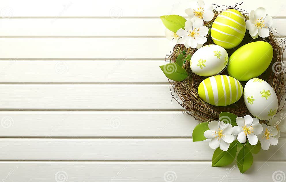 A Top-down View of an Easter Border Frame Featuring Robin S Eggs and ...