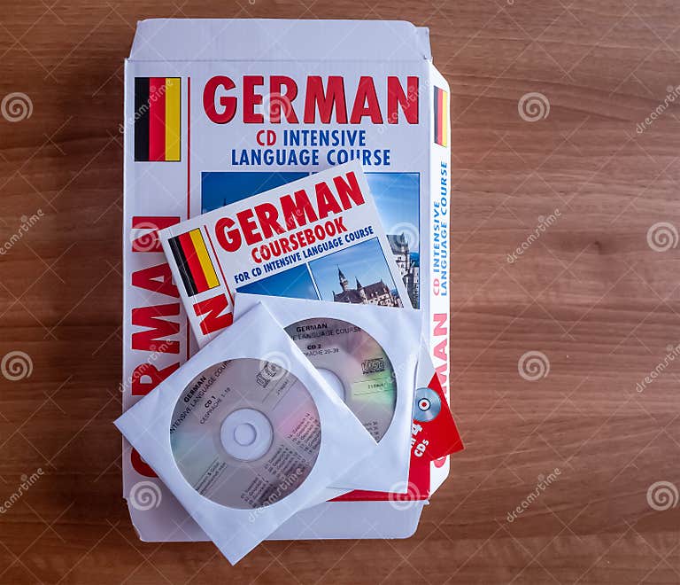 German Language Course on a Wooden Background Editorial Stock Photo ...