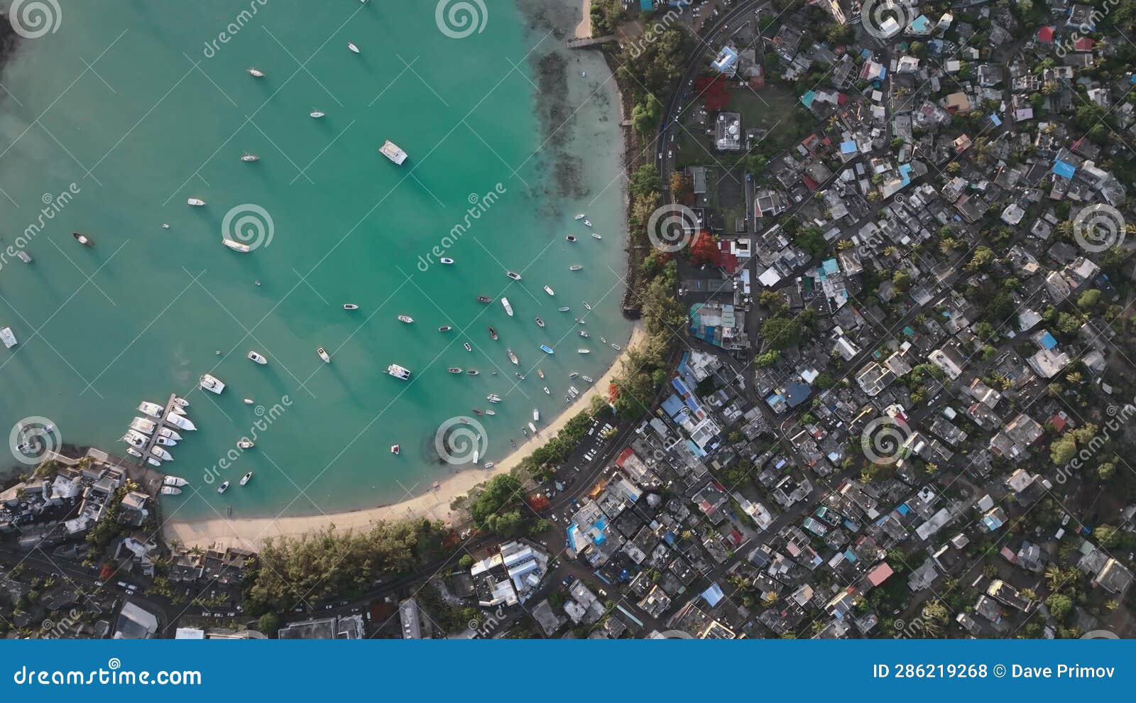 Top Down View of Grand Baie, Mauritius Stock Footage - Video of tourist ...