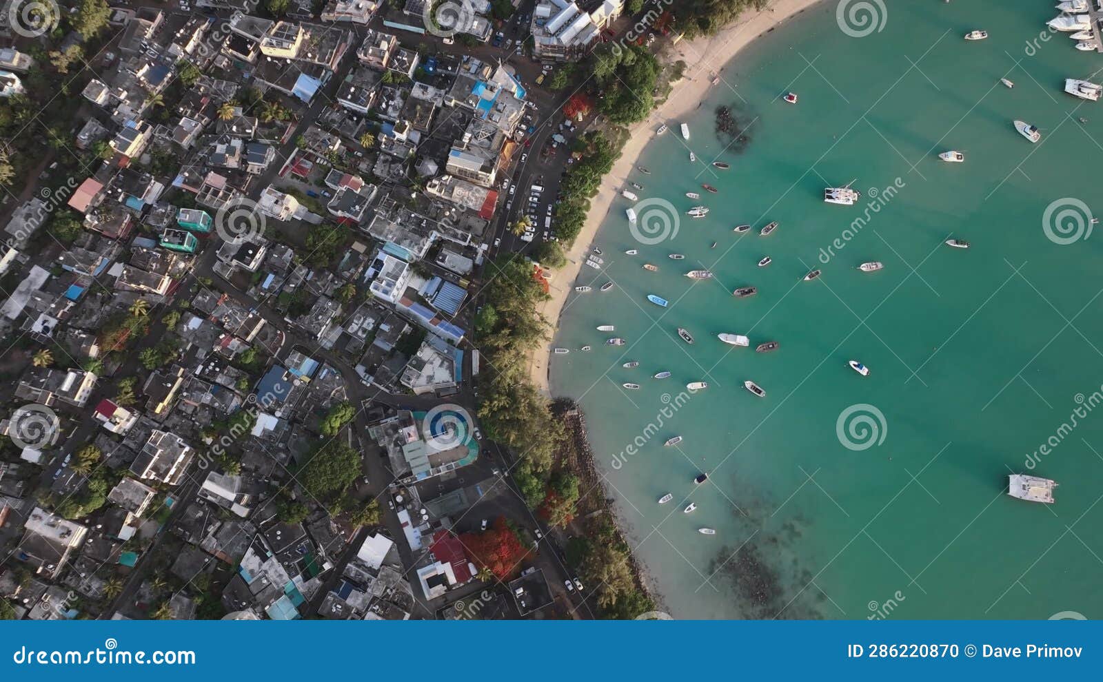 Top Down View of Grand Baie, Mauritius Stock Footage - Video of ...